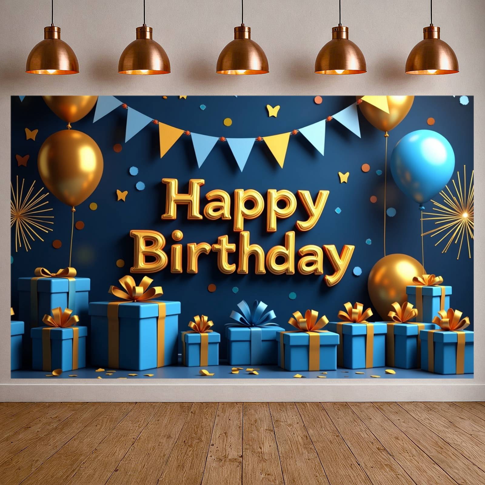 Floral Theme Banner Colorful Balloons Floral Birthday Display Pastel ...
