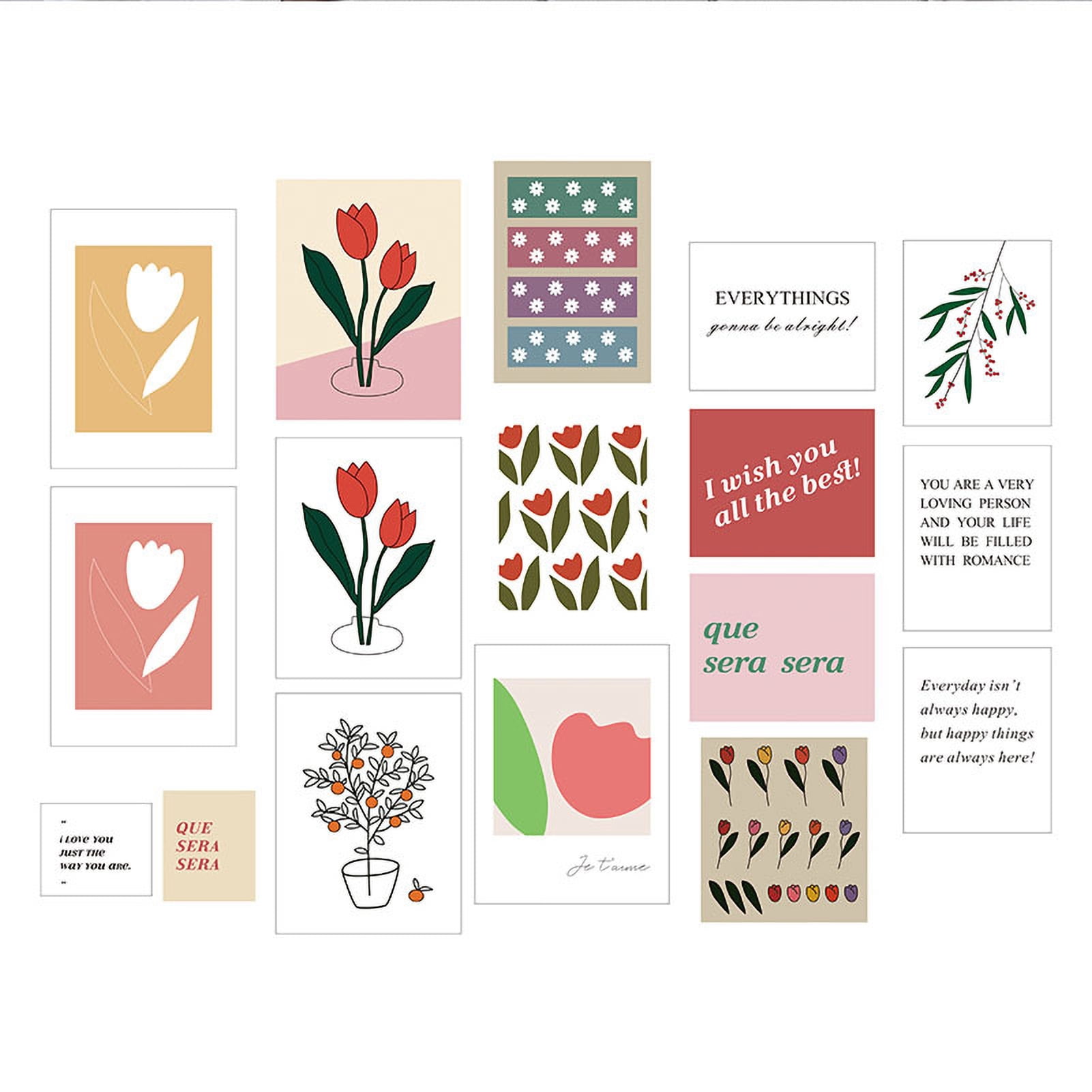 Floral Theme Poster Cards - Wall Decor, Picture Cards for Room ...