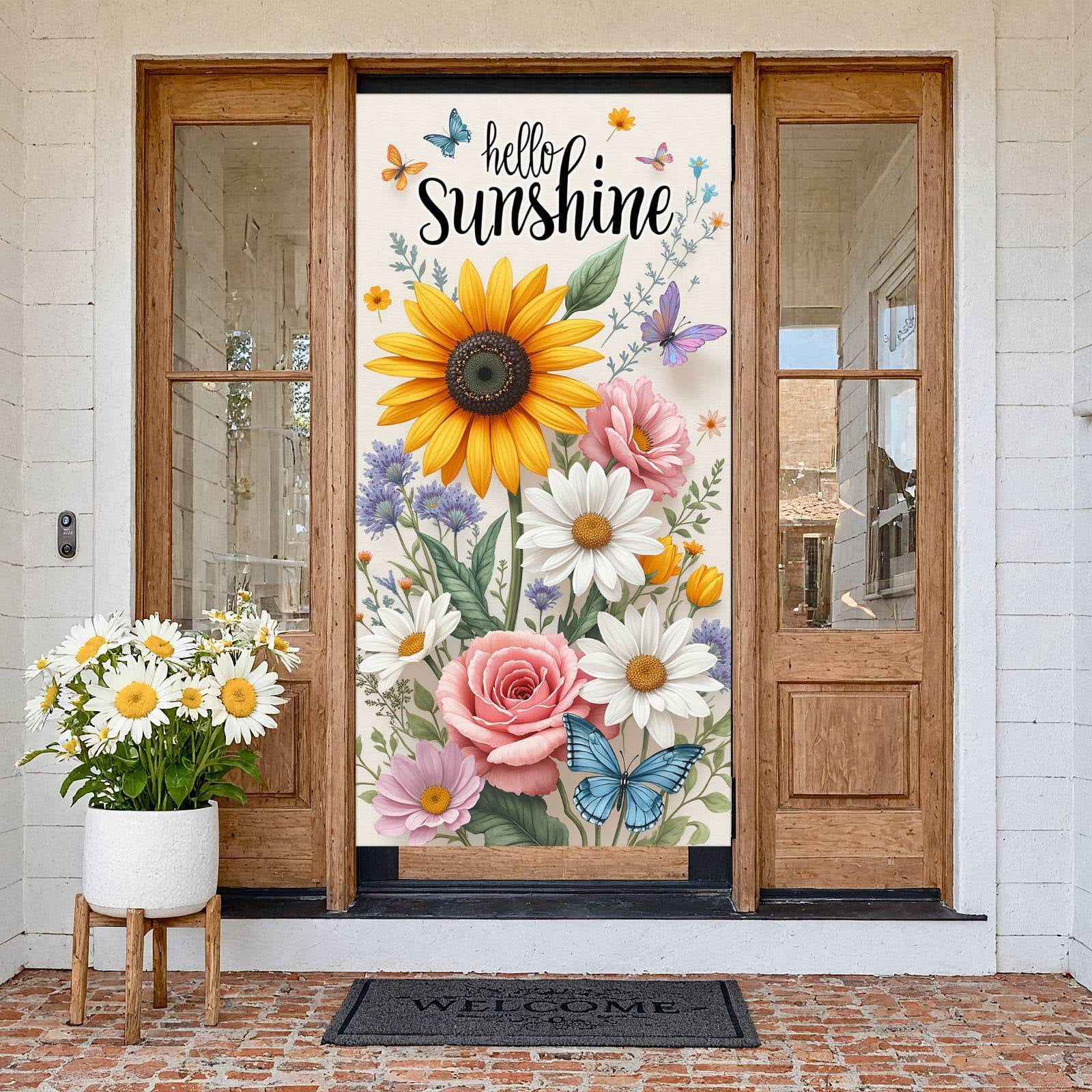 Floral Theme Welcome Banner Colorful Design Flower Welcome Display ...