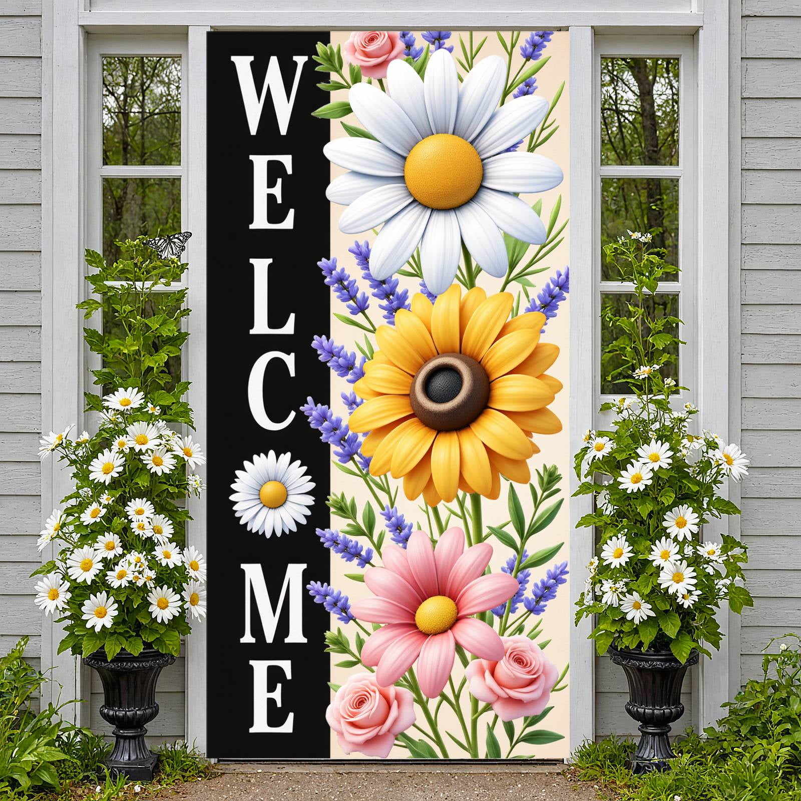 Floral Theme Welcome Banner Colorful Design Flower Welcome Display ...
