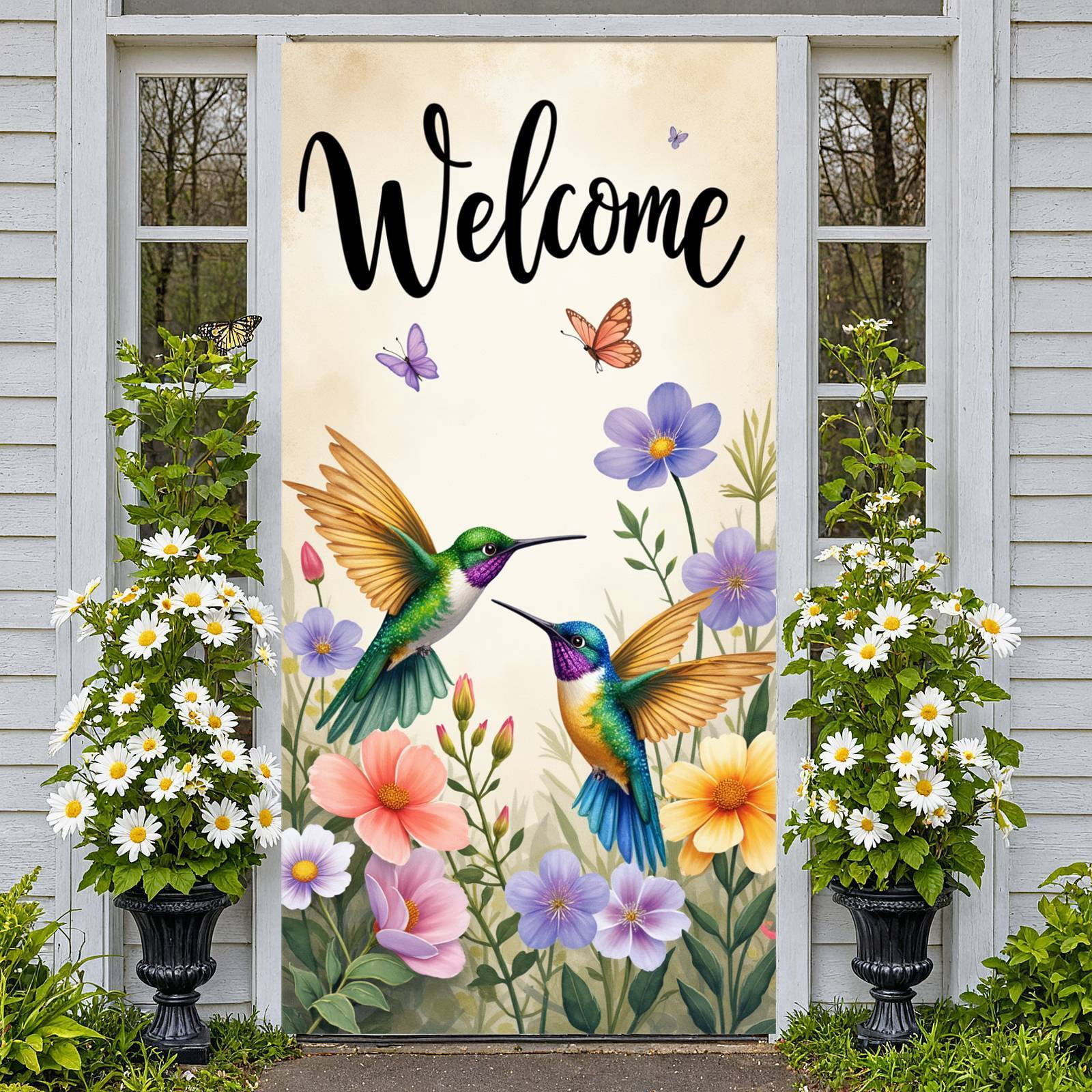 Floral Theme Welcome Banner Rustic Farmhouse Backdrop Green Truck ...