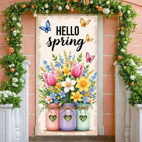 Floral Theme Welcome Banner Rustic Farmhouse Backdrop Green Truck ...