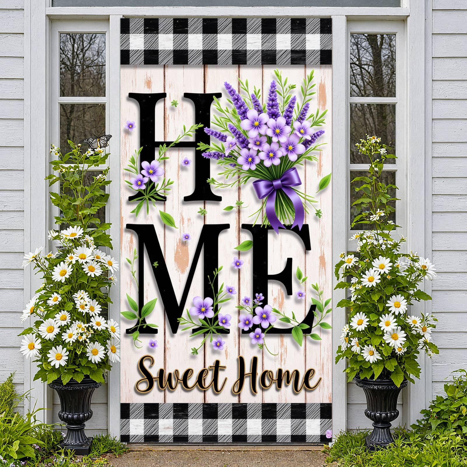 Floral Theme Welcome Banner Rustic Farmhouse Backdrop Green Truck ...