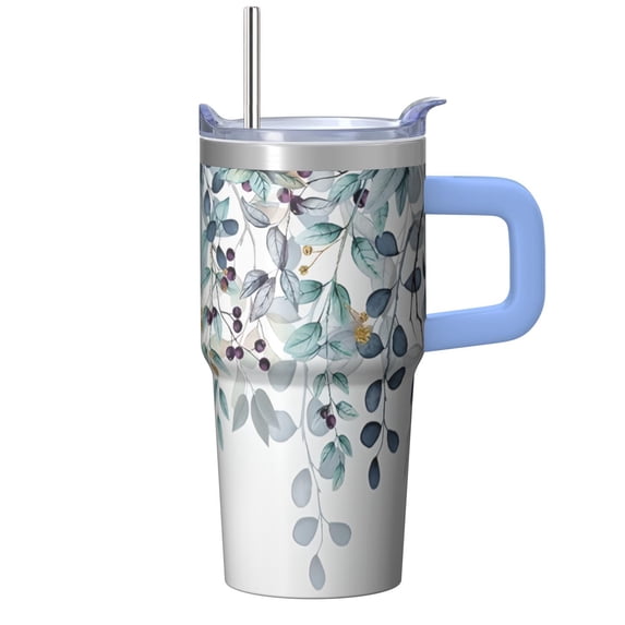 Floral Themed 20oz Tumbler, Insulated Stainless Steel Travel Mug with ...