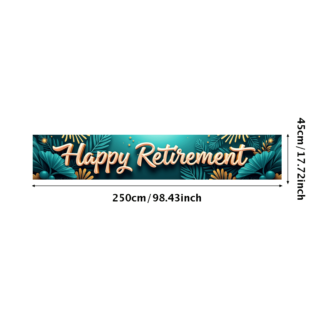 Floral Themed Happy Retirement Backdrop Banner Party Decoration ...