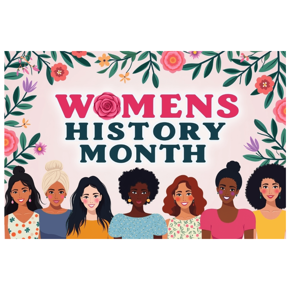 Floral Themed Womens History Month Banner Backdrop Party Decorations ...