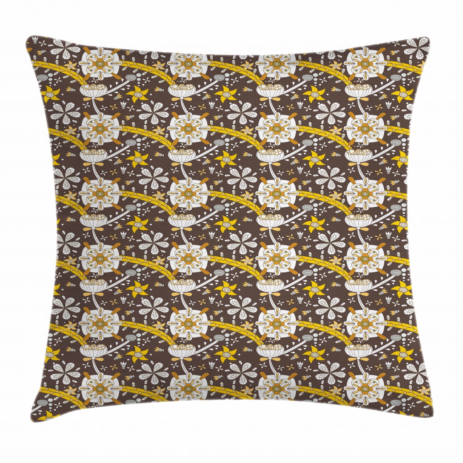 Floral Throw Pillow Cushion Cover, Abstract Design of Dry Lotus Flower ...