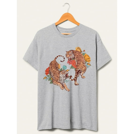 Floral Tiger Graphic Tee - Walmart.com