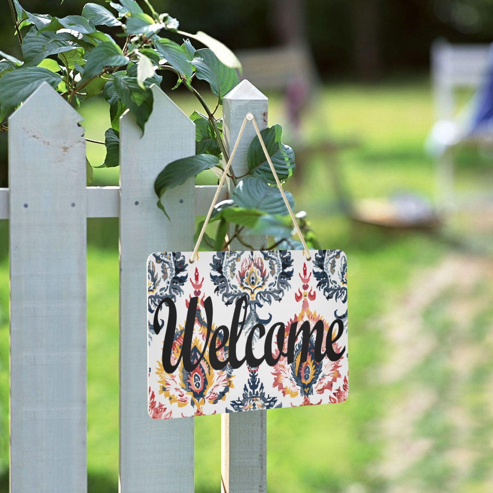 Floral Totems Welcome Sign for Front Door Porch Wreath Door Sign Home ...