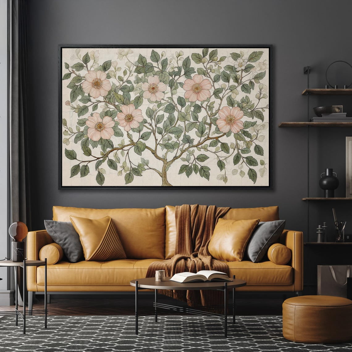 Floral Tree Poster, Botanical Wall Art, Flowering Tree Art Poster ...