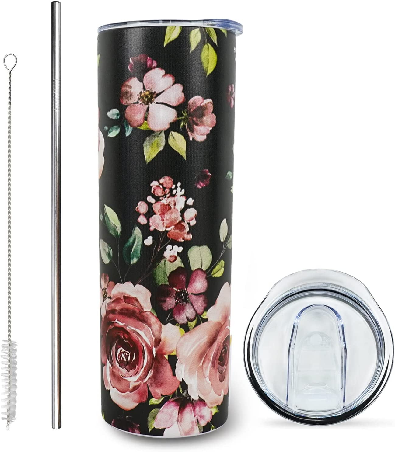 Floral Tumbler 20oz sunflower tumbler Flower Tumblers Skinny Stainless ...