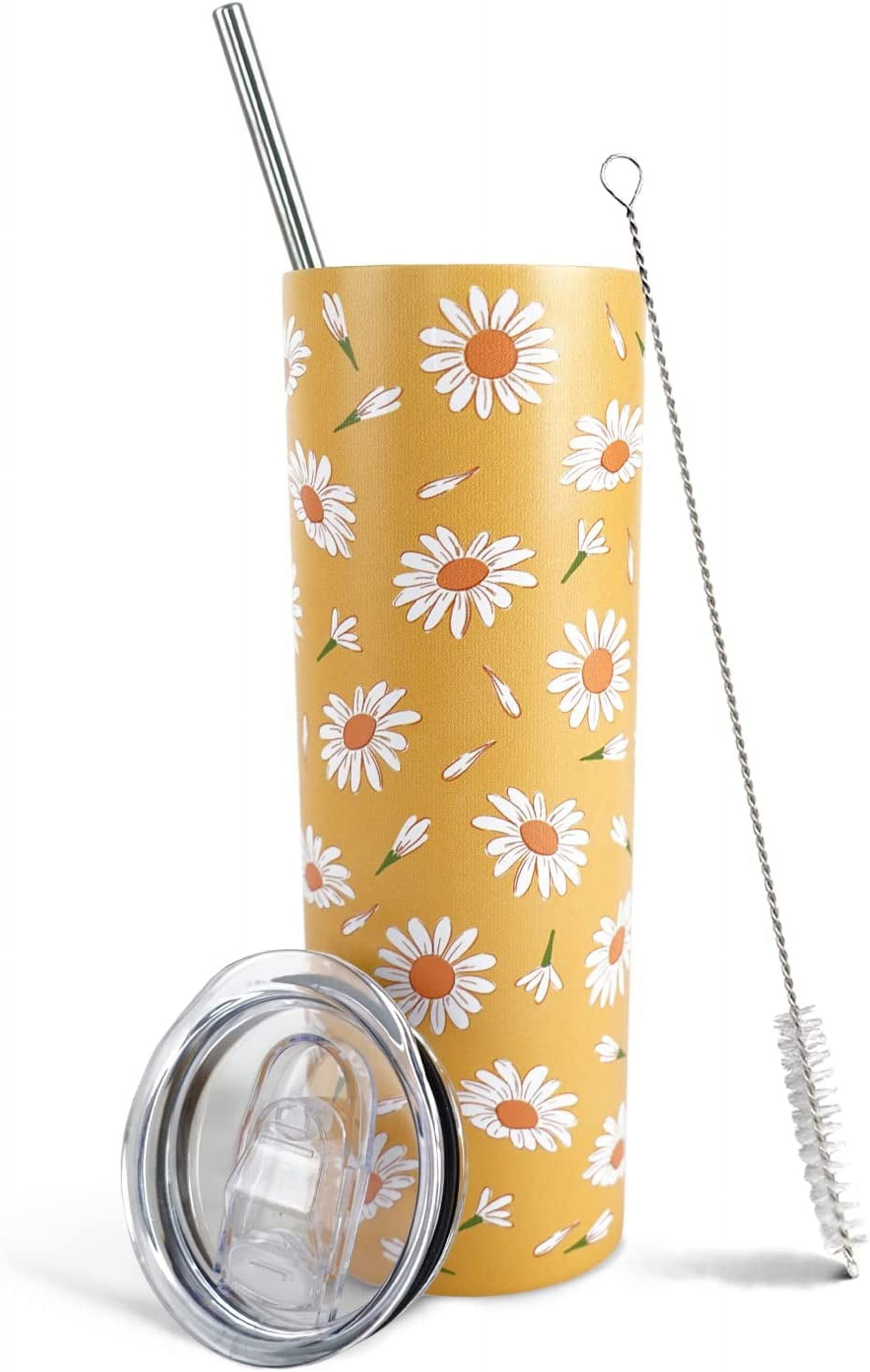 Floral Tumbler, Daisy Gifts for Women, Daisy Coffee Travel Mug, Cute ...