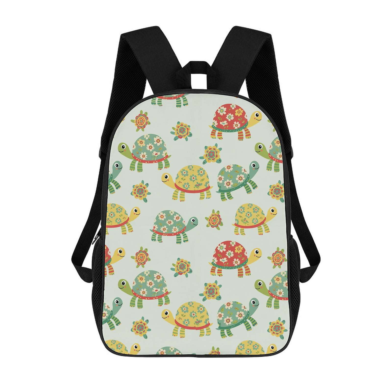 Floral Turtle Pattern Large Capacity Backpacks For Teenagers Travel ...