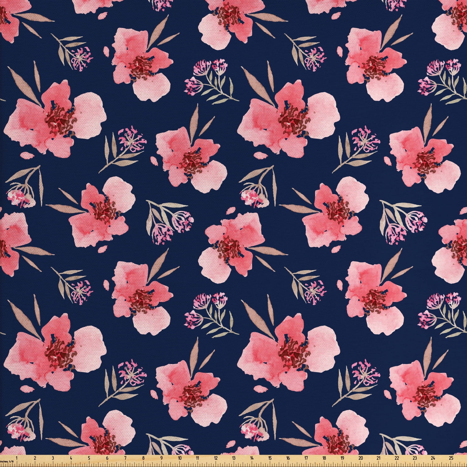 Ambesonne Floral Fabric by the Yard Upholstery, Brush Flower Bouquet ...