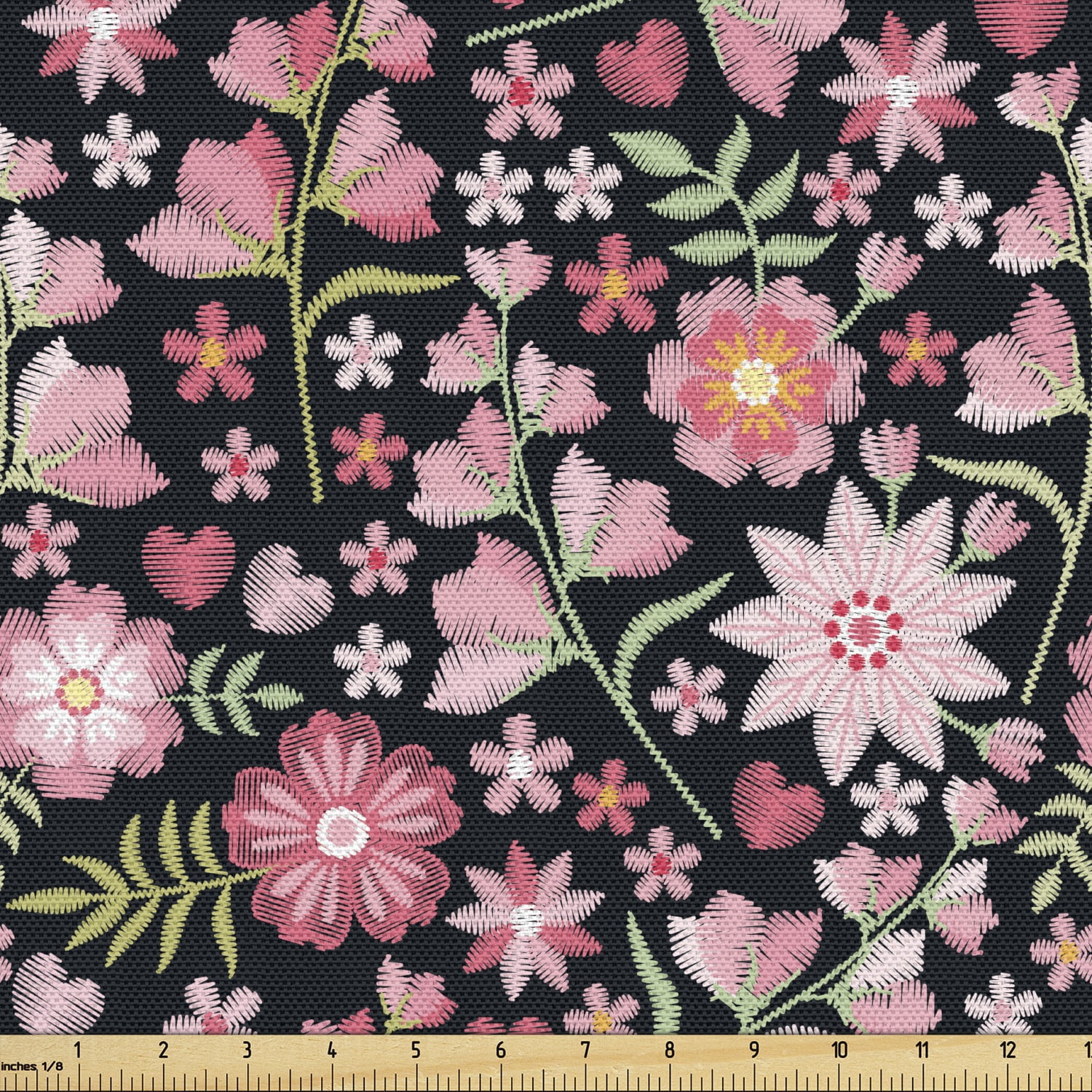 Floral Upholstery Fabric by the Yard, Slavic Floral Motifs Typical ...