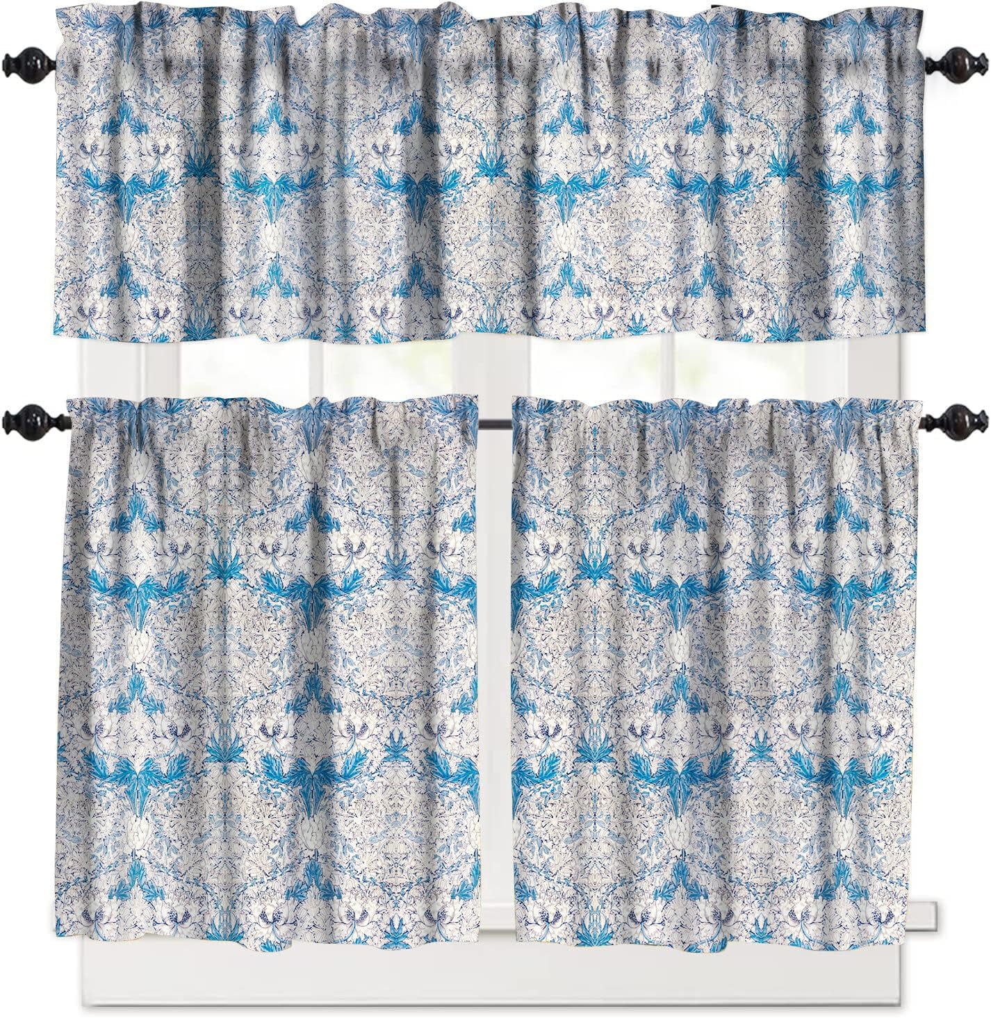 Floral Valances for Windows 3 Piece Set, William Morris Design Floral ...