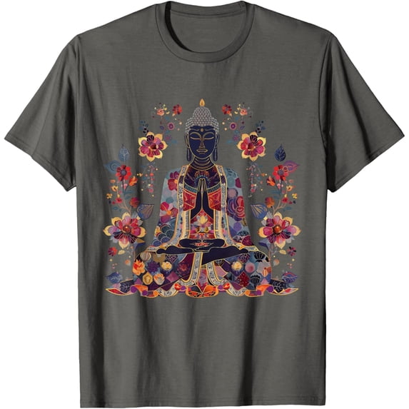 Floral Vintage Flower Yoga Buddhism Yogi Buddhist T-Shirt - Walmart.com