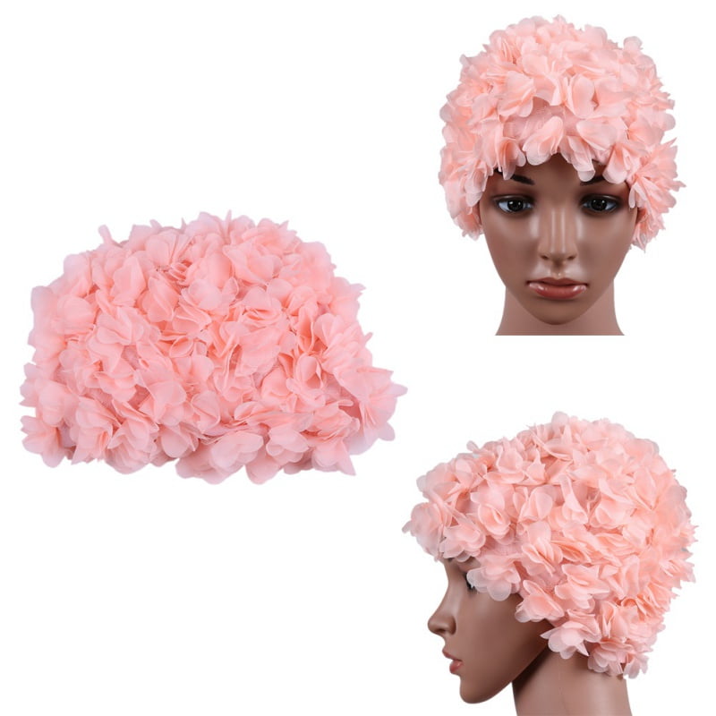 Floral Vintage Ladies Woman Swim Cap Petal Retro Swimming Hat Flower ...