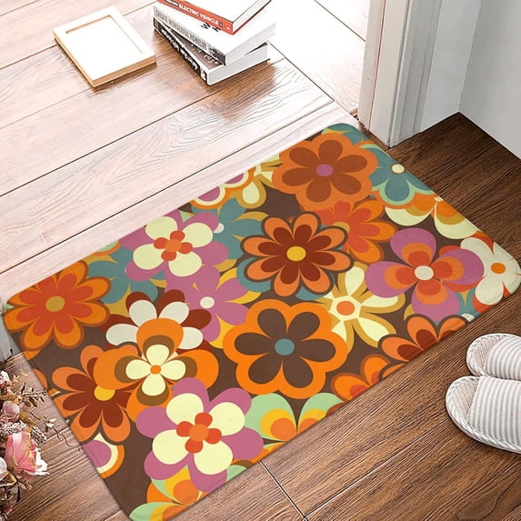 Floral Vintage Pattern Front Door Mat Durable Soft Indoor Outdoor ...