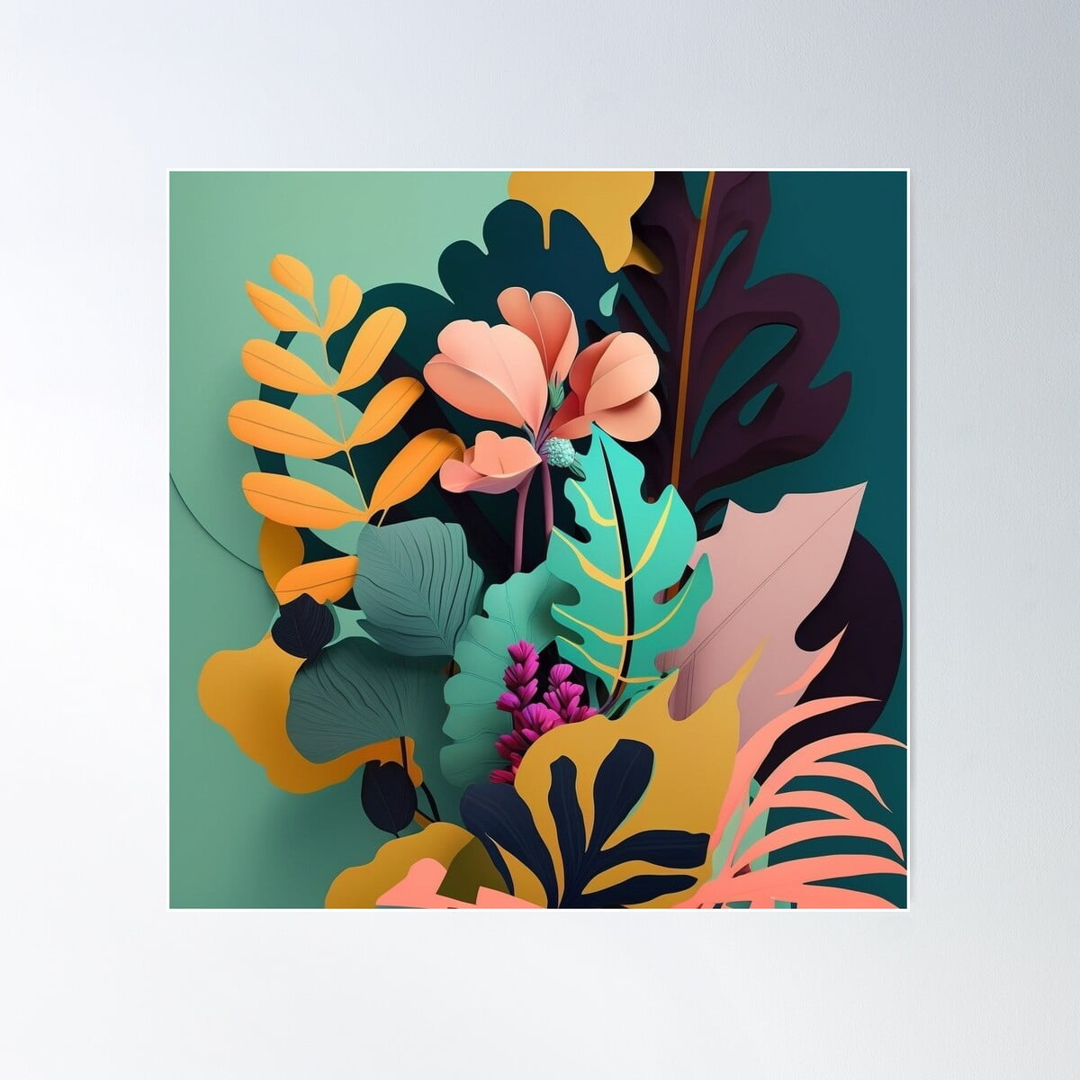 Floral Wall Art Digital Design Poster Wall Art, Modern Wall Decor For ...