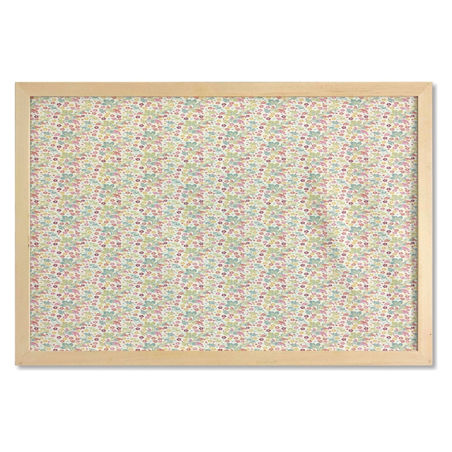 Floral Wall Art with Frame, Colorful Summer Flowers with Retro Effect ...