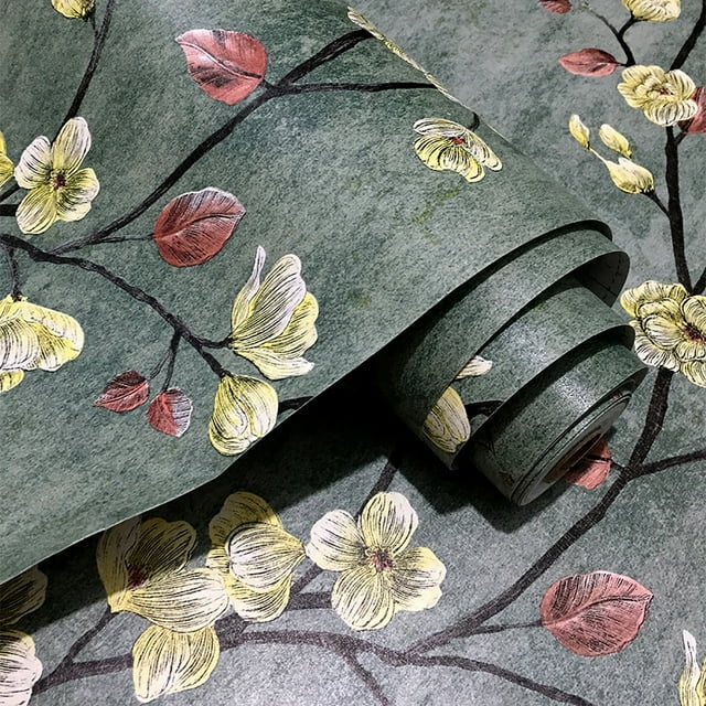 Floral Wallpaper Peel and Stick, 3D Floral Wall Wallpaper Vintage ...
