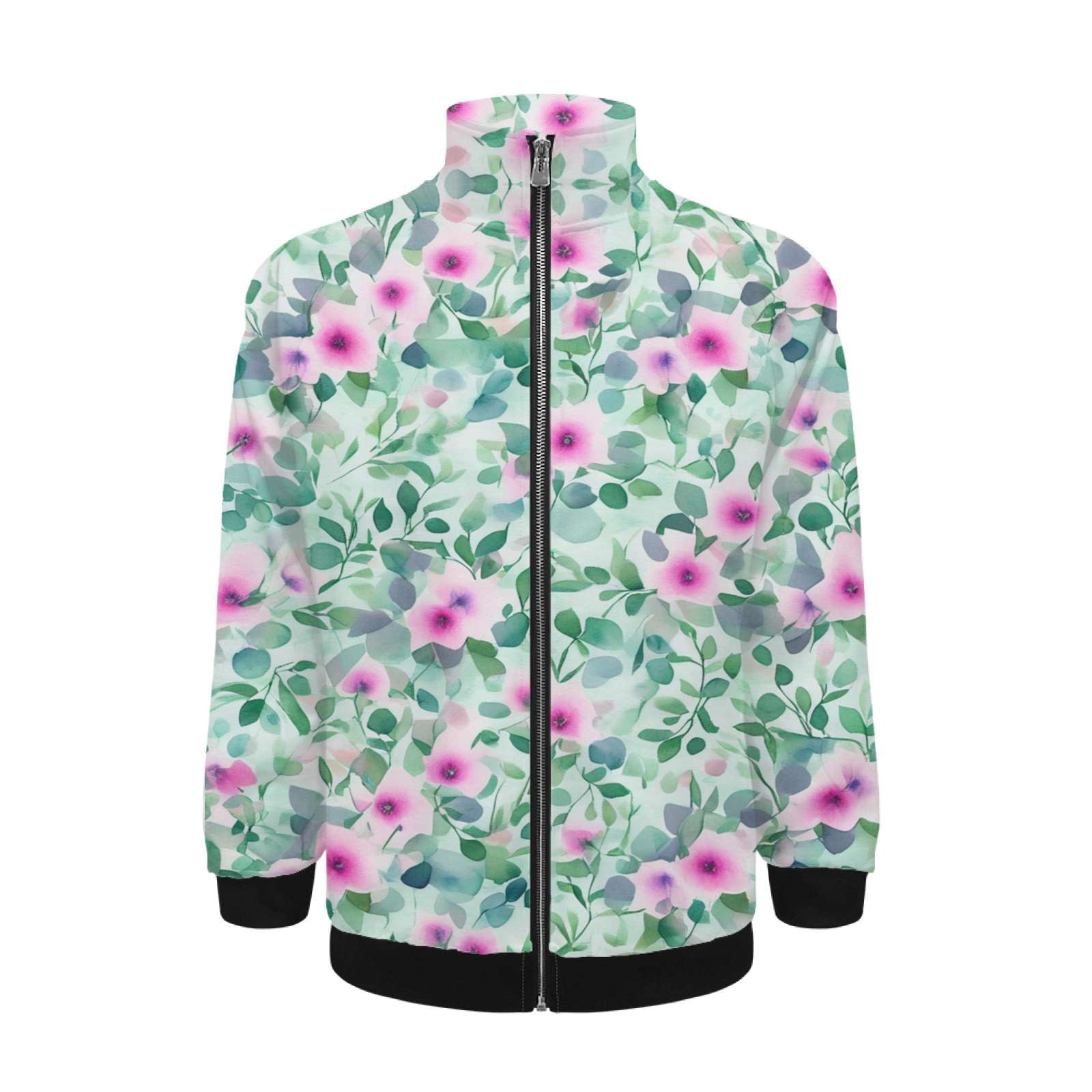 Floral Watercolor Print Jacket Men's Street Cool Long Sleeves Coat ...