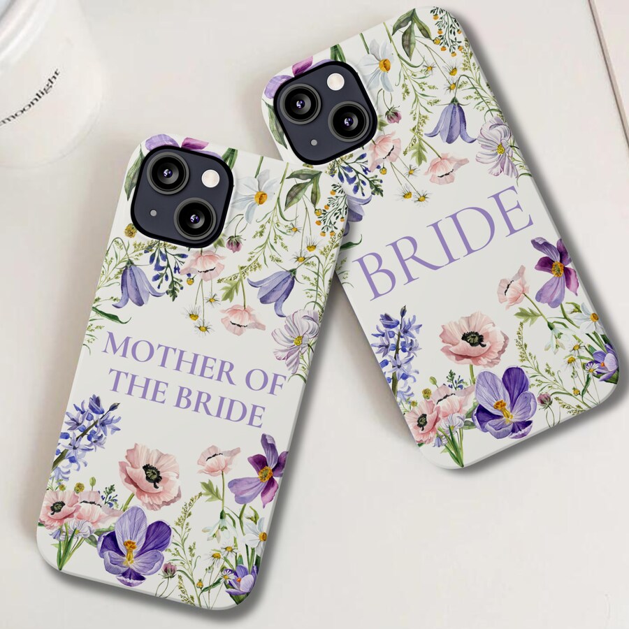 Floral Wedding Day Bridal and Mother of the Bride Phone Case 11 12 13 ...
