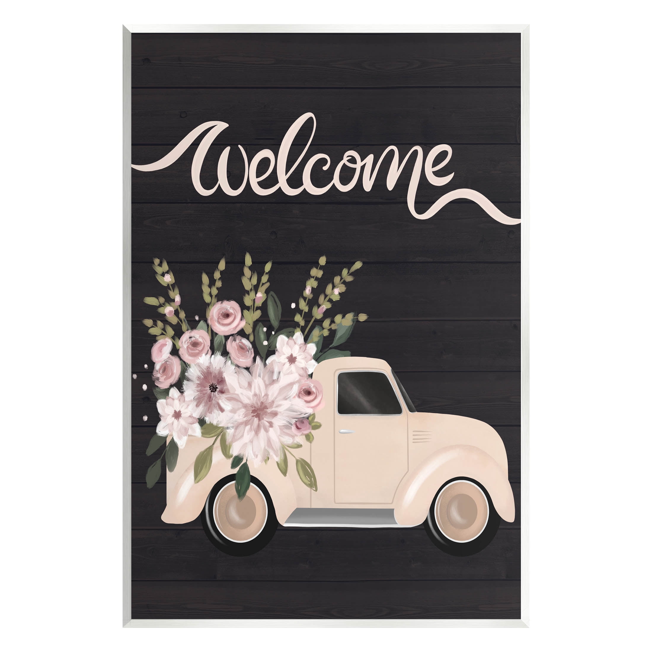 Floral Welcome Country Truck Transportation Graphic Art Unframed Art ...