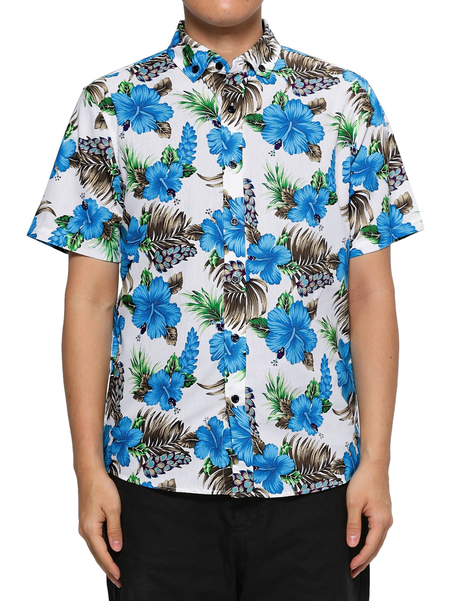 Floral White High Quality Hawaiian Shirt - Walmart.com