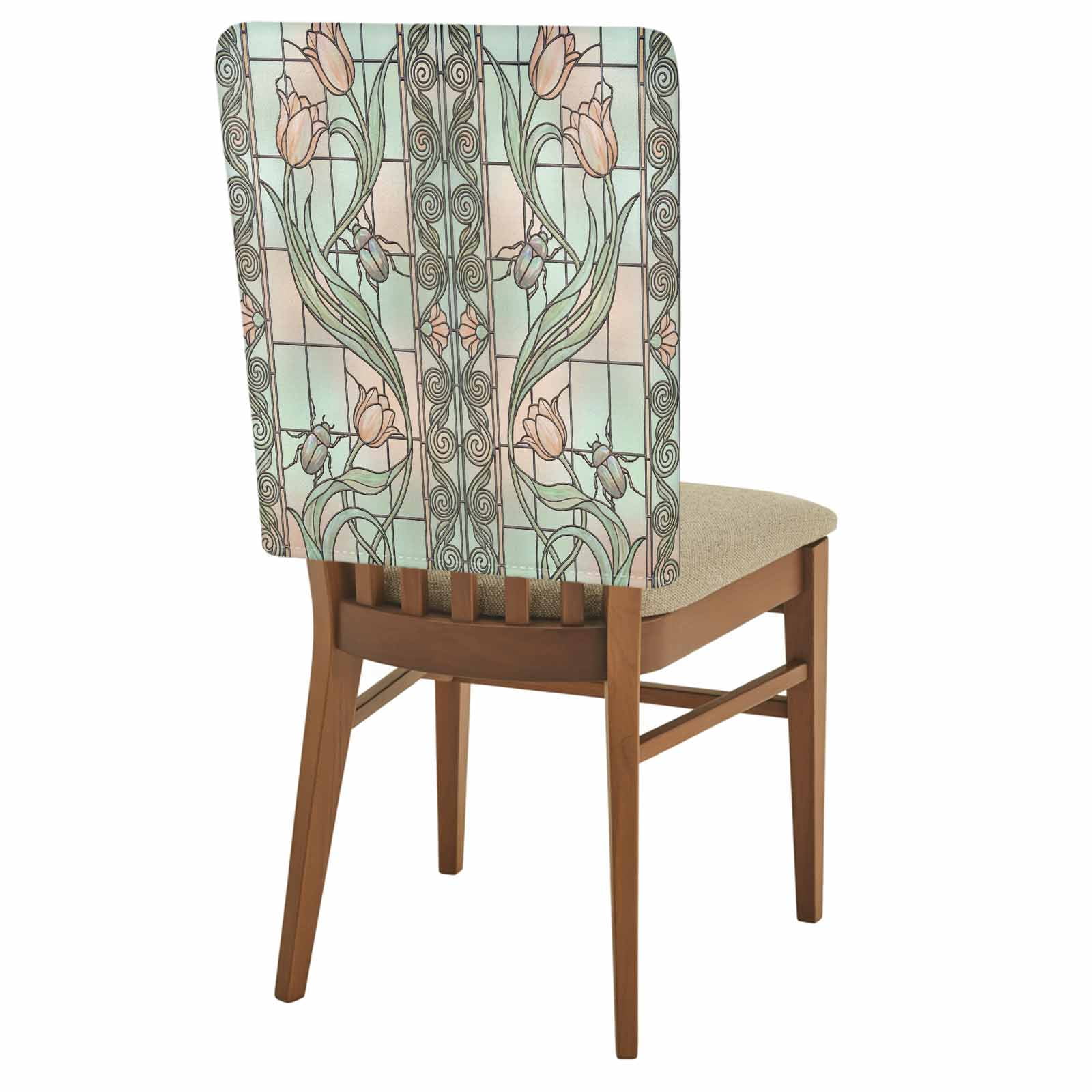 Floral Window Chair Back Covers Set of 1, Retro Pink Floral Leaf ...