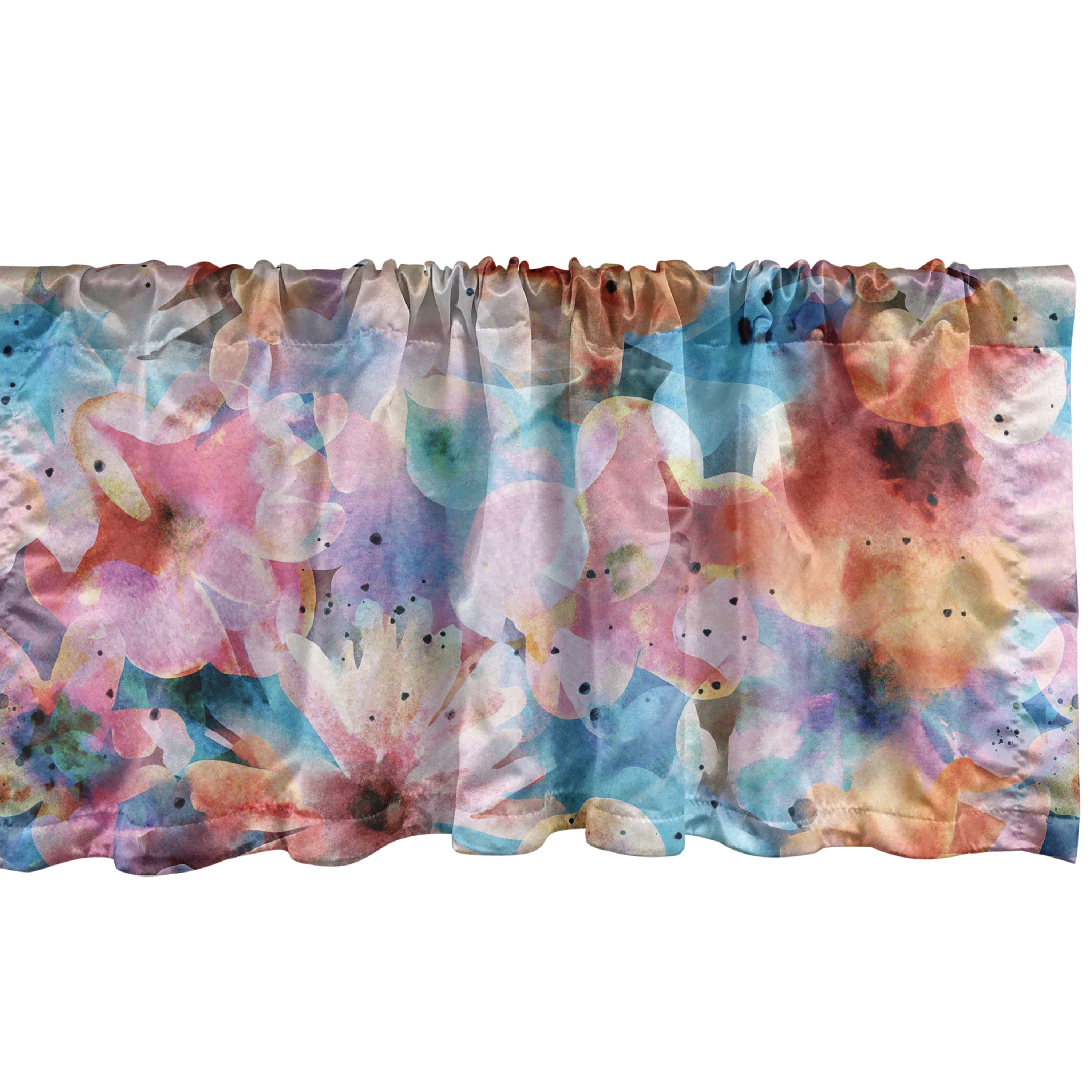 Floral Window Valance, Colorful Blurry Design Abstract Dreamy Flowers ...