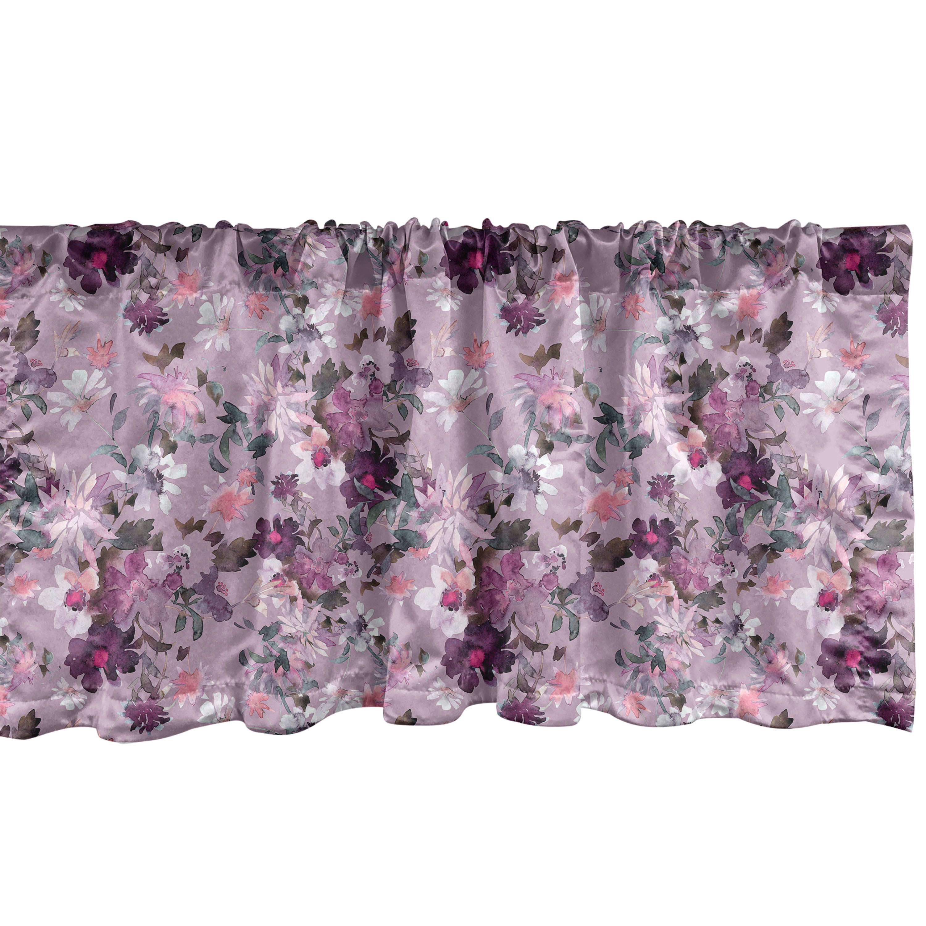 Floral Window Valance, Continuous Hand Drawn Like Botanical Flower ...