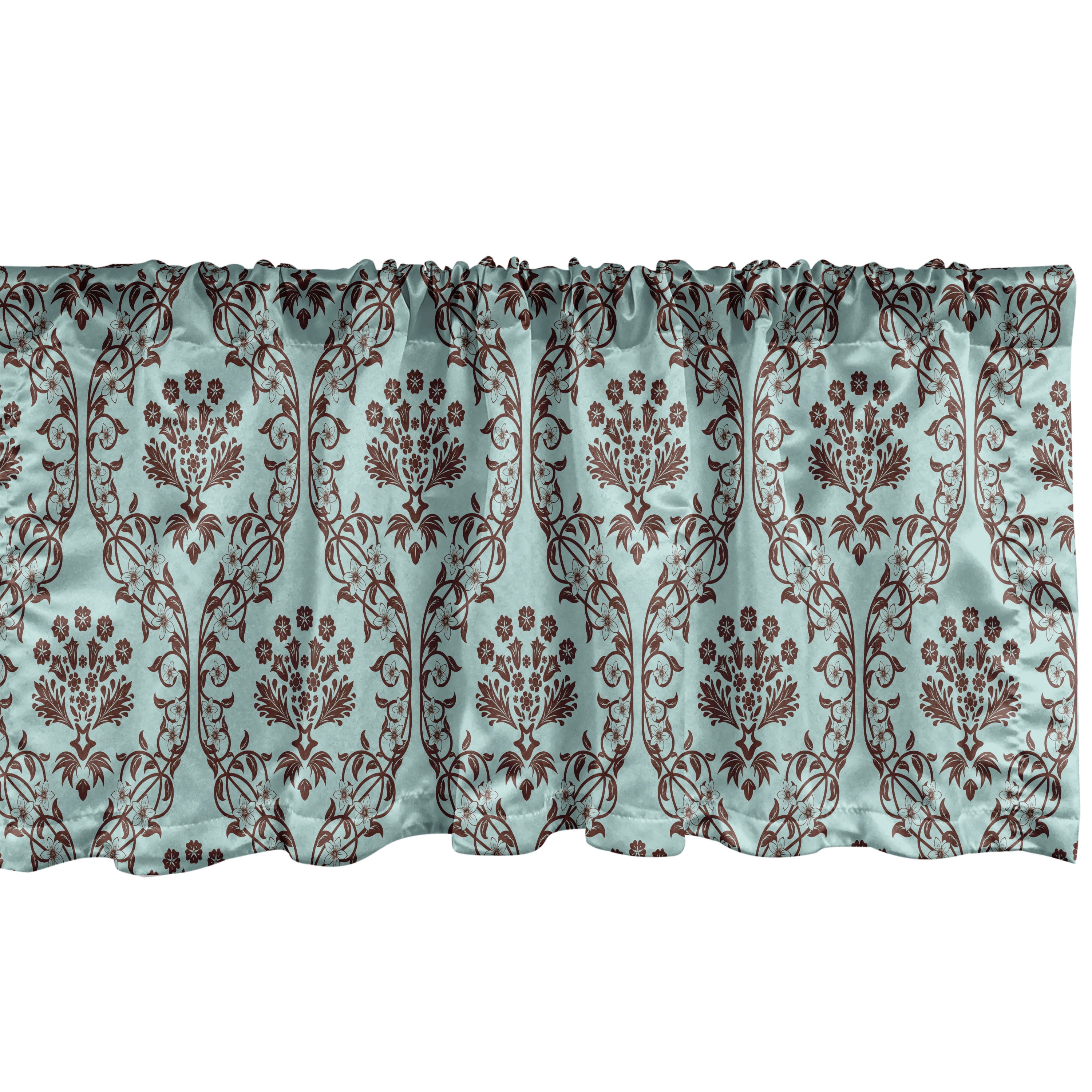 Floral Window Valance, Flower Bands and Damask Inspired Oriental ...