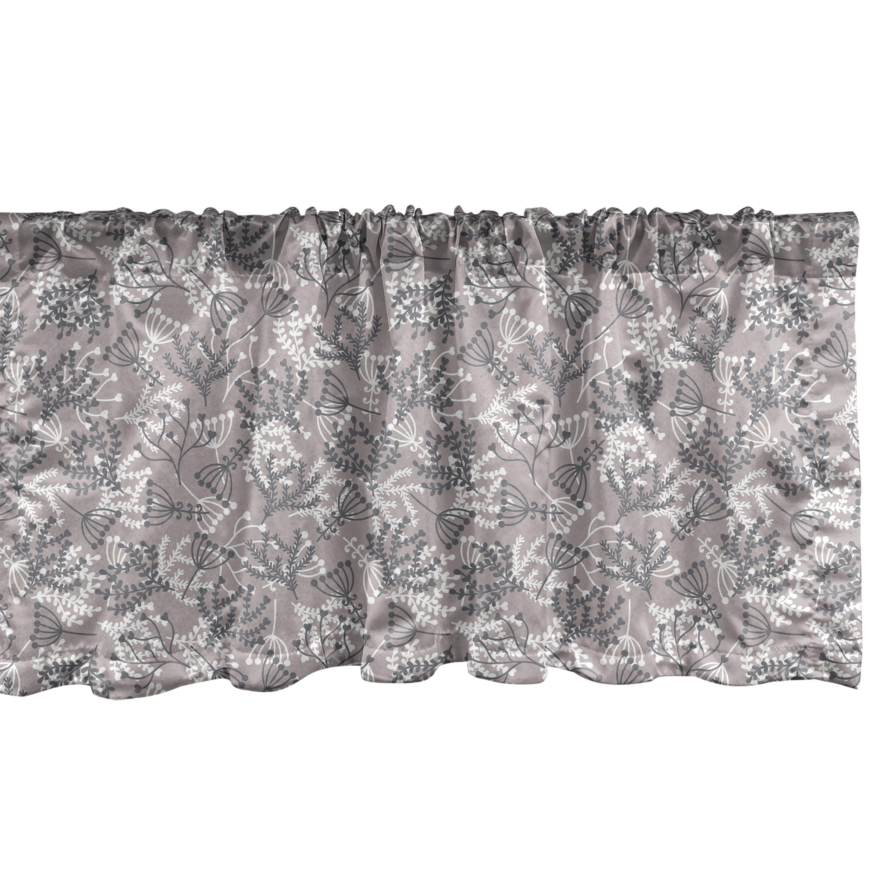Floral Window Valance, Flower Branches Blossoming in Minimalist Design ...