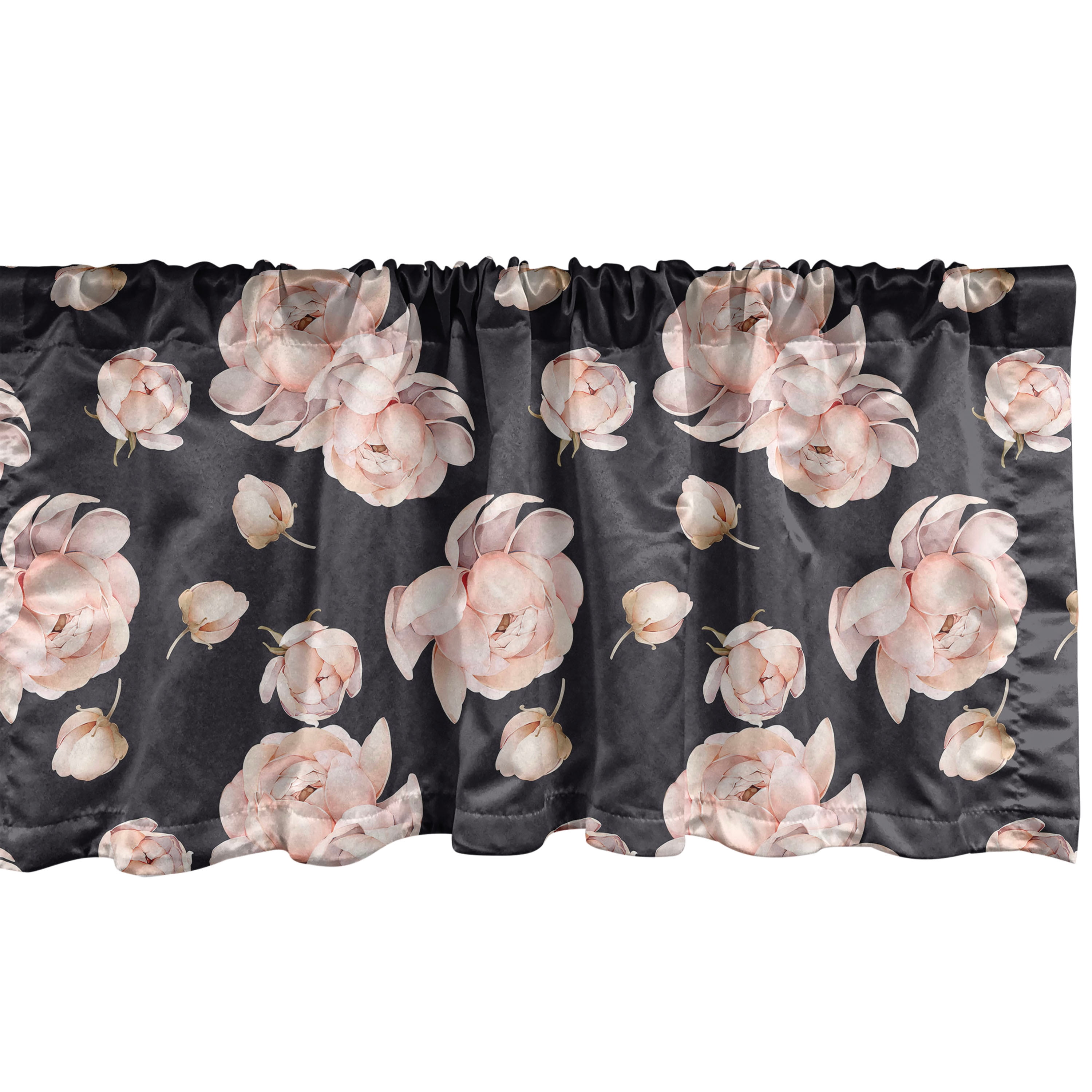 Floral Window Valance, Flower Buds Roses Spring Season Foliage Garden ...