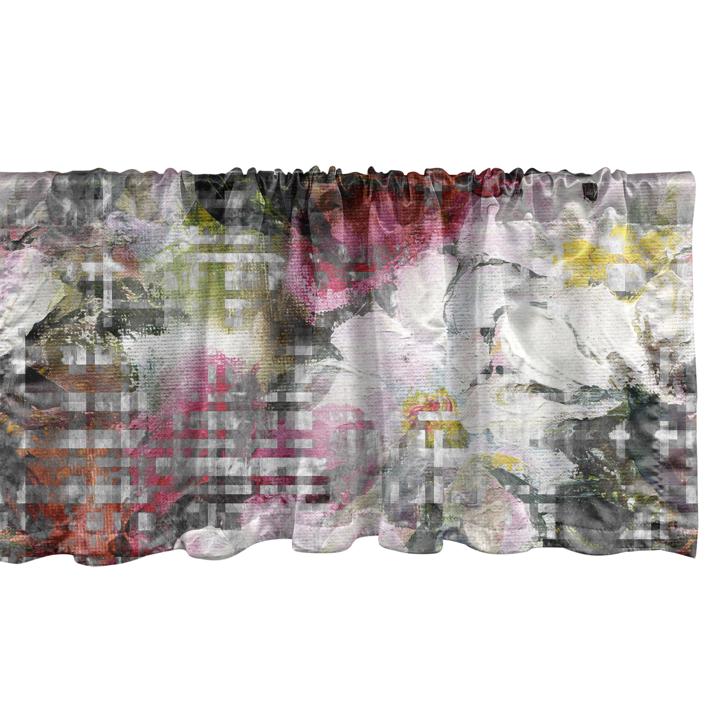 Floral Window Valance, Flowers of Spring Garden Colorful Watercolor ...
