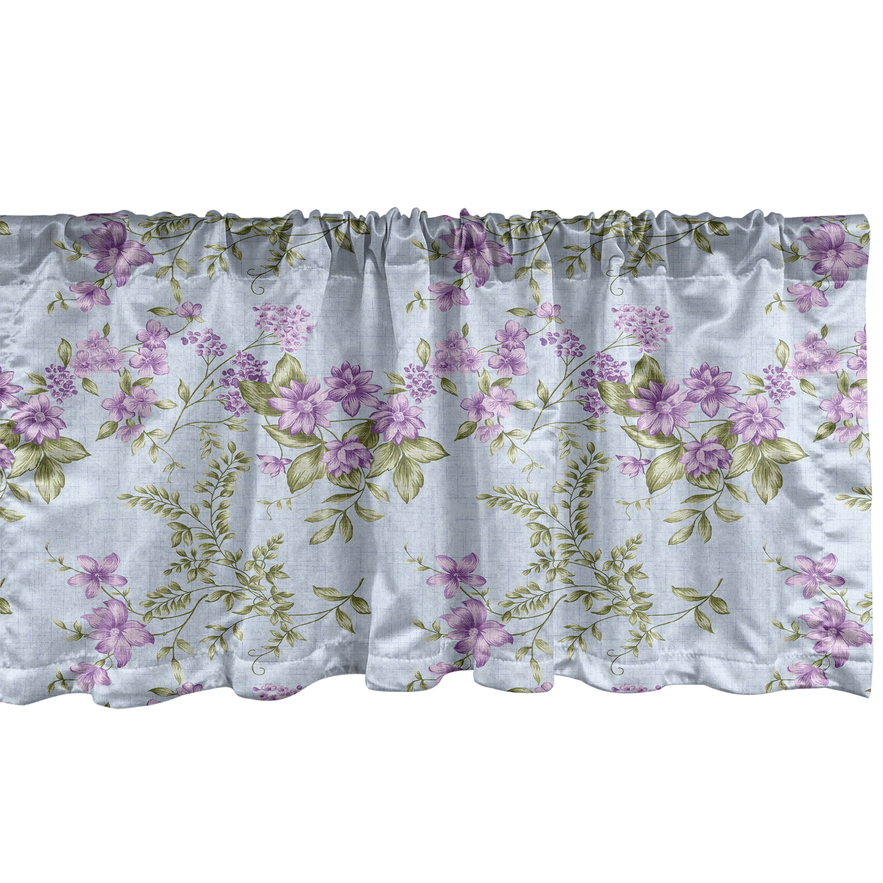 Floral Window Valance, Garden Inspired Spring Flower and Leaves ...