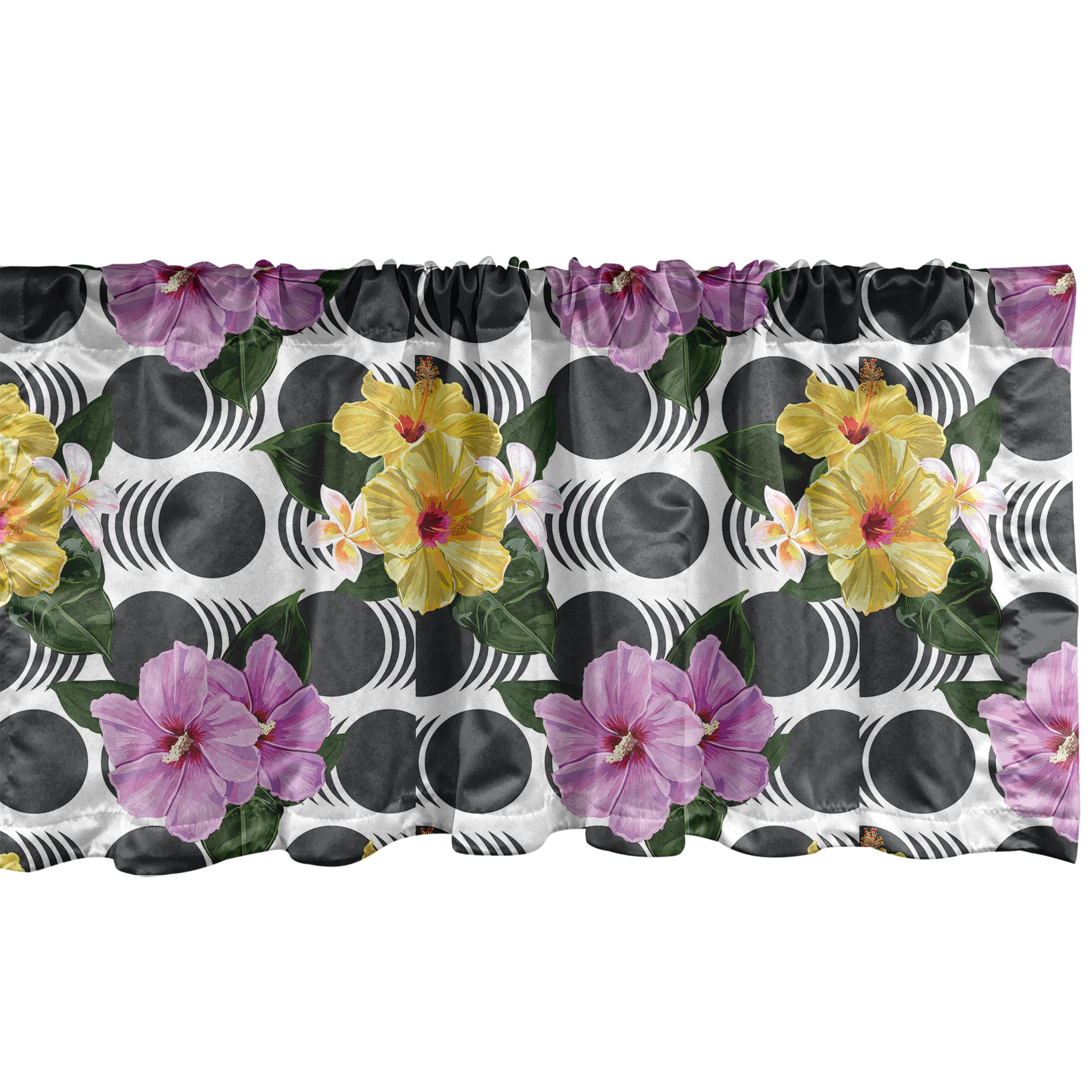 Floral Window Valance, Hawaiian Hibiscus Flowers of Tropical Island ...