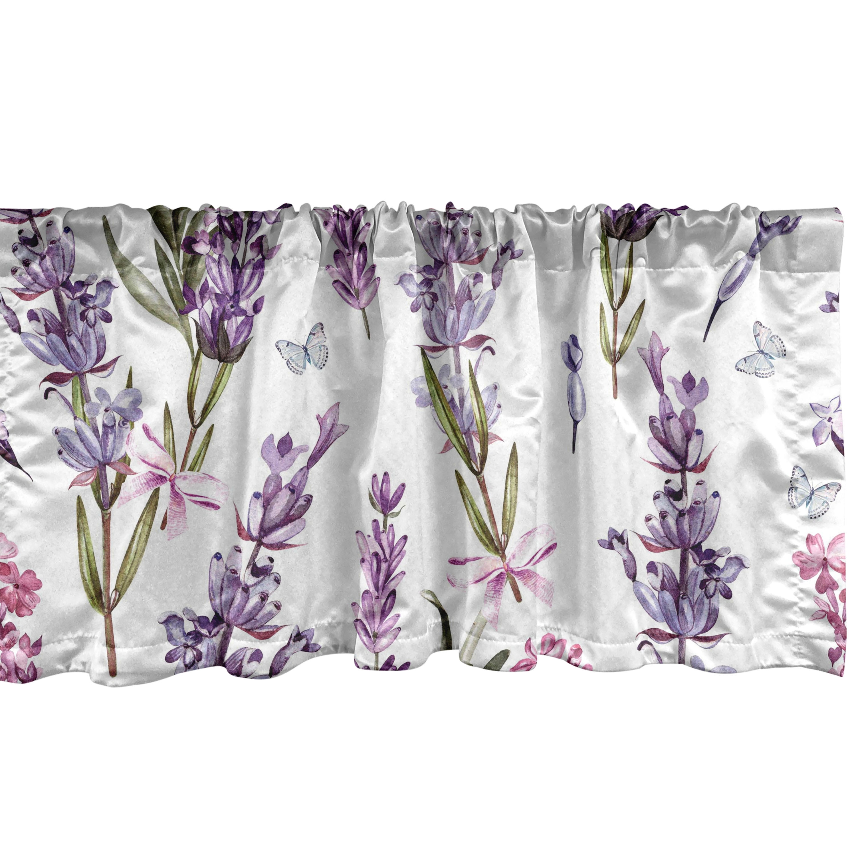 Floral Window Valance, Minimal Themed Watercolor Concept Lavender ...
