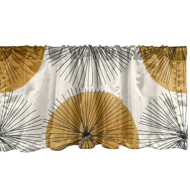 Floral Window Valance, Minimalist Style Garden Inspired Linear Flower ...