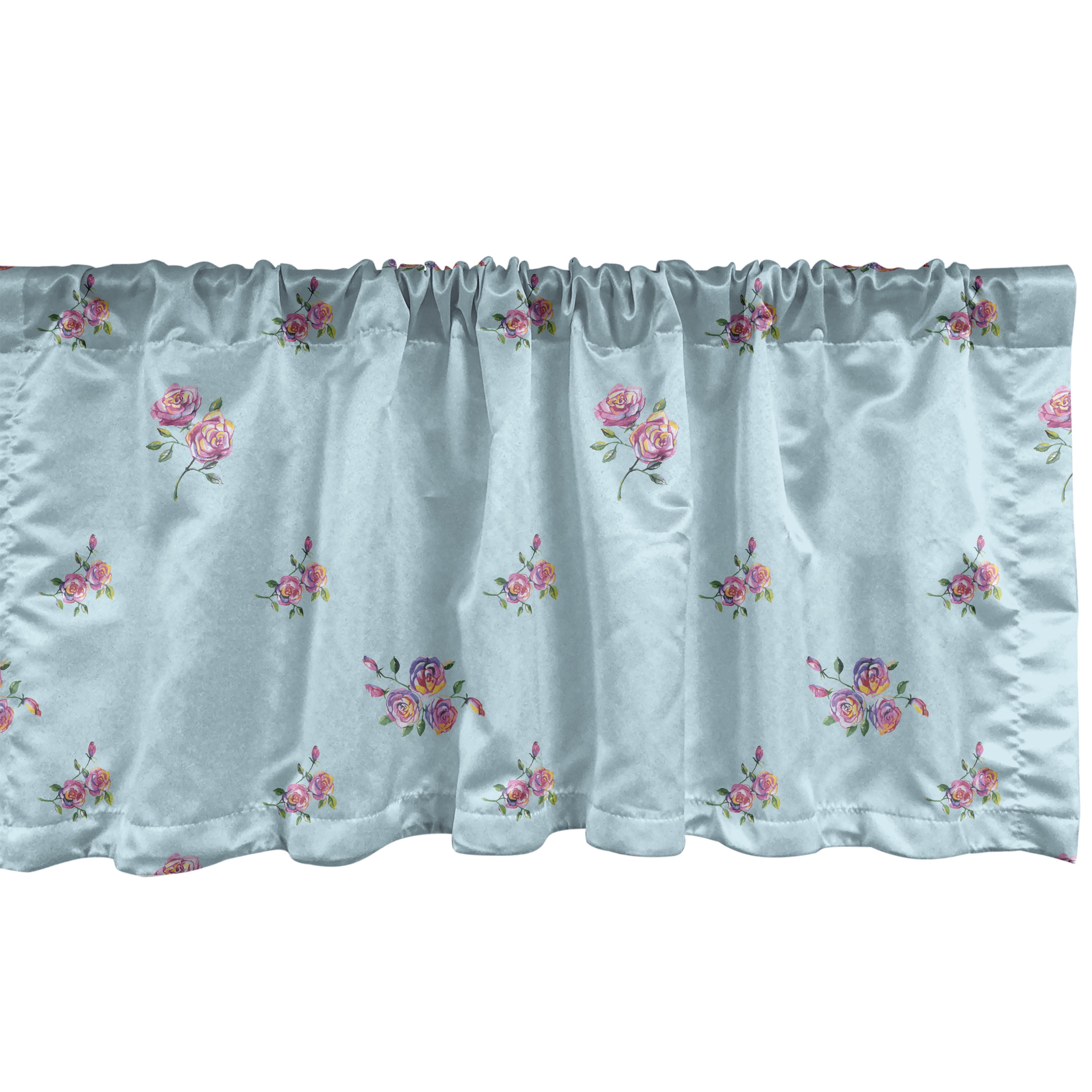 Floral Window Valance Pack of 2, Beauty of the Roses Pure Love Thorns ...