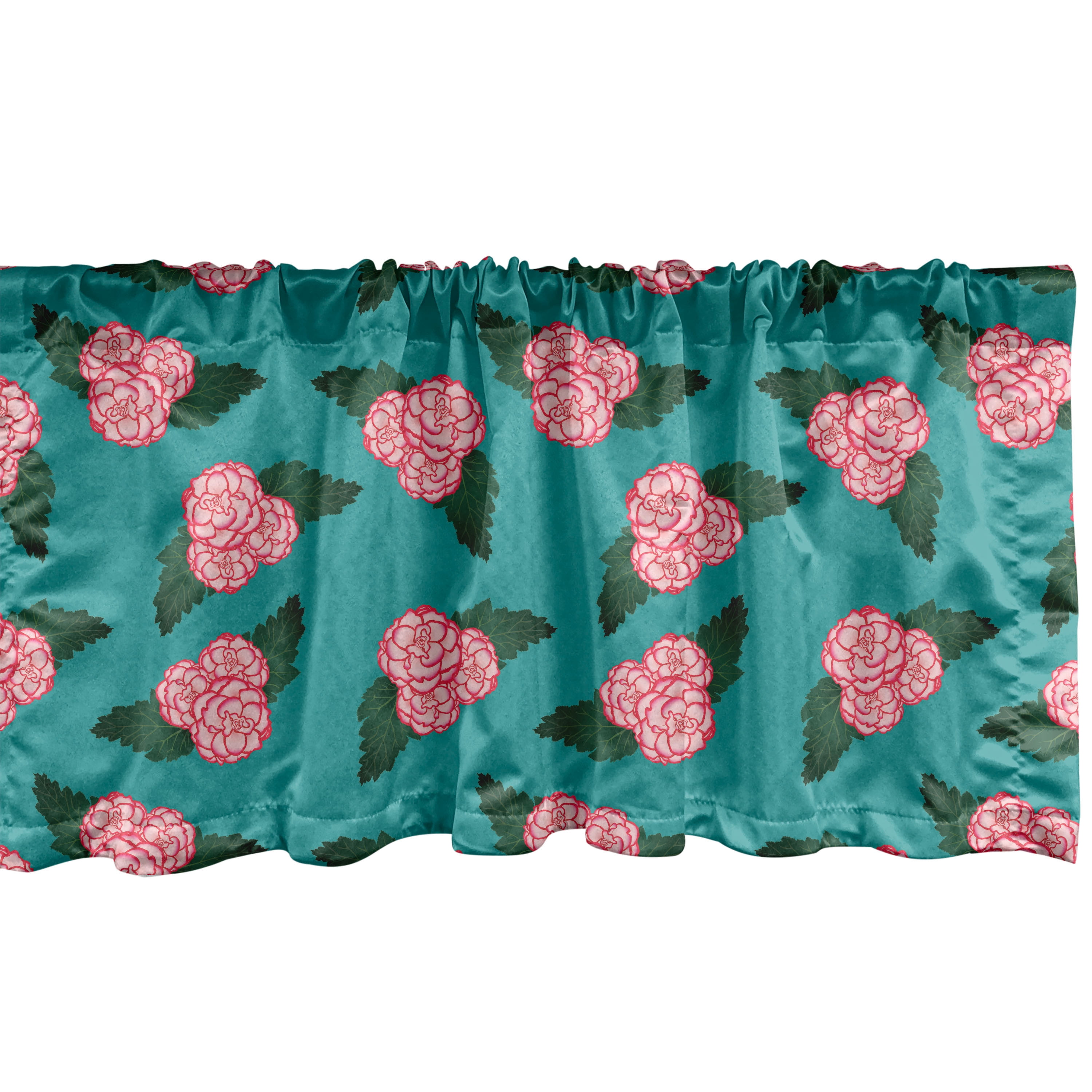 Floral Window Valance Pack of 2, Pure First Love Represented Begonia ...