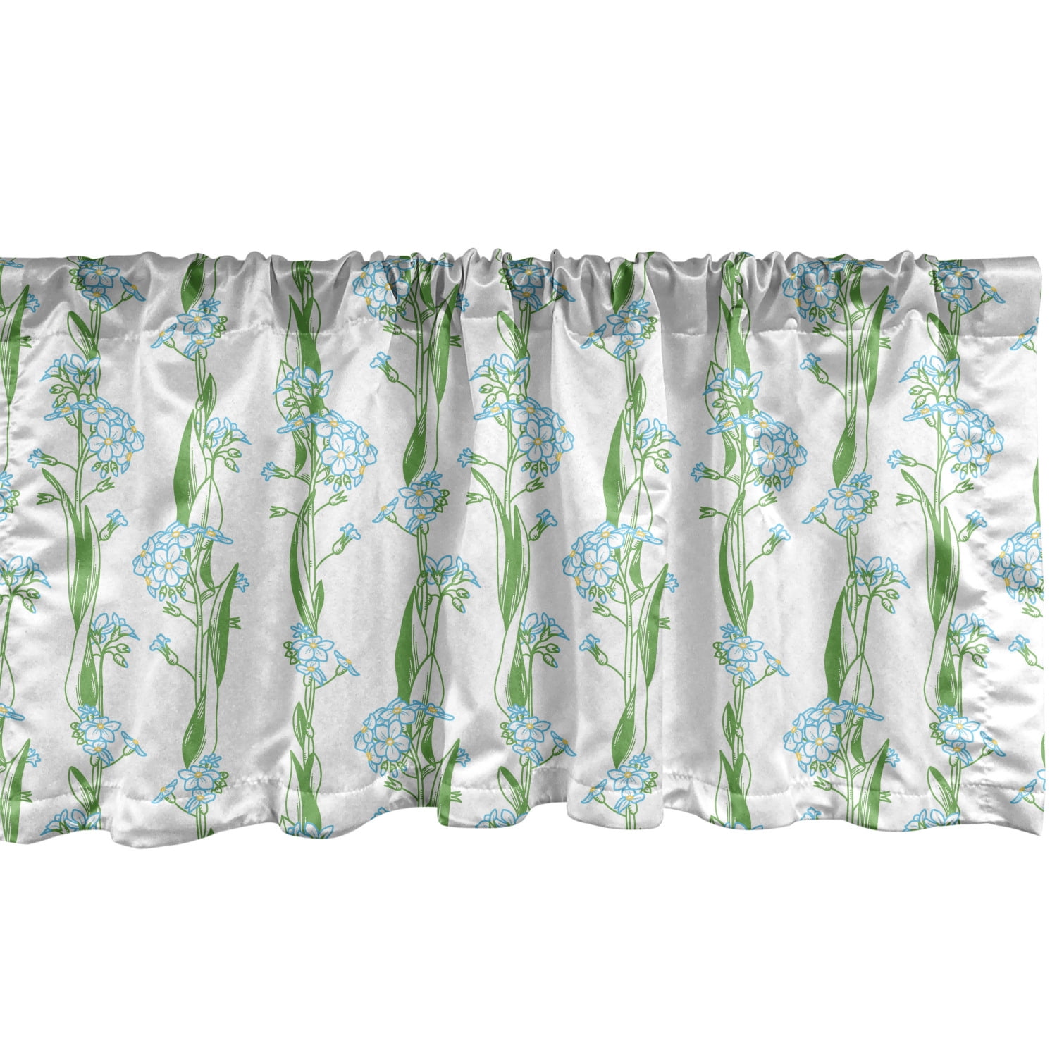 Floral Window Valance Pack of 2, Vertically Placed Flower Strips with ...