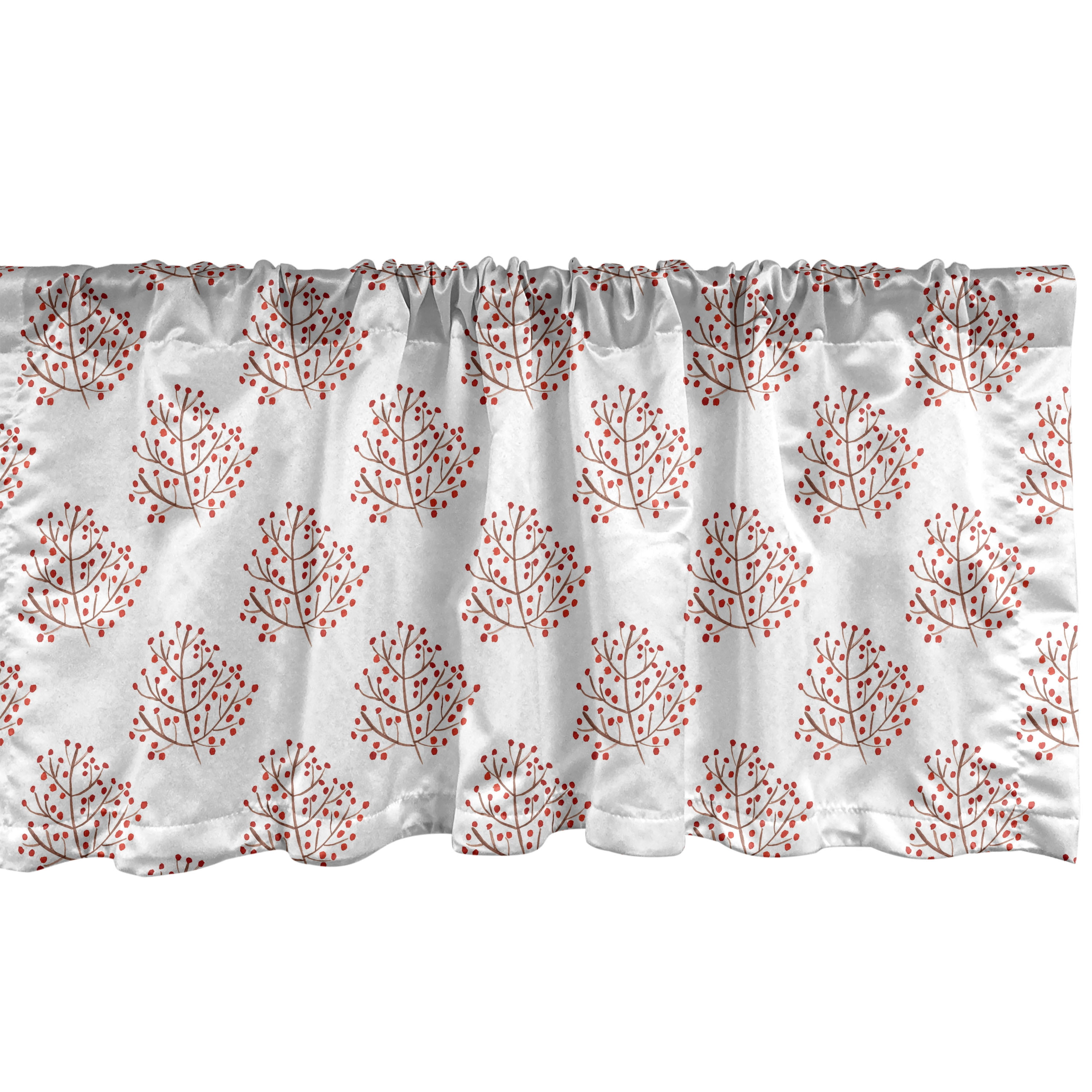Ambesonne Floral Valance Pack of 2, Berry Branches in Watercolor, 54 ...