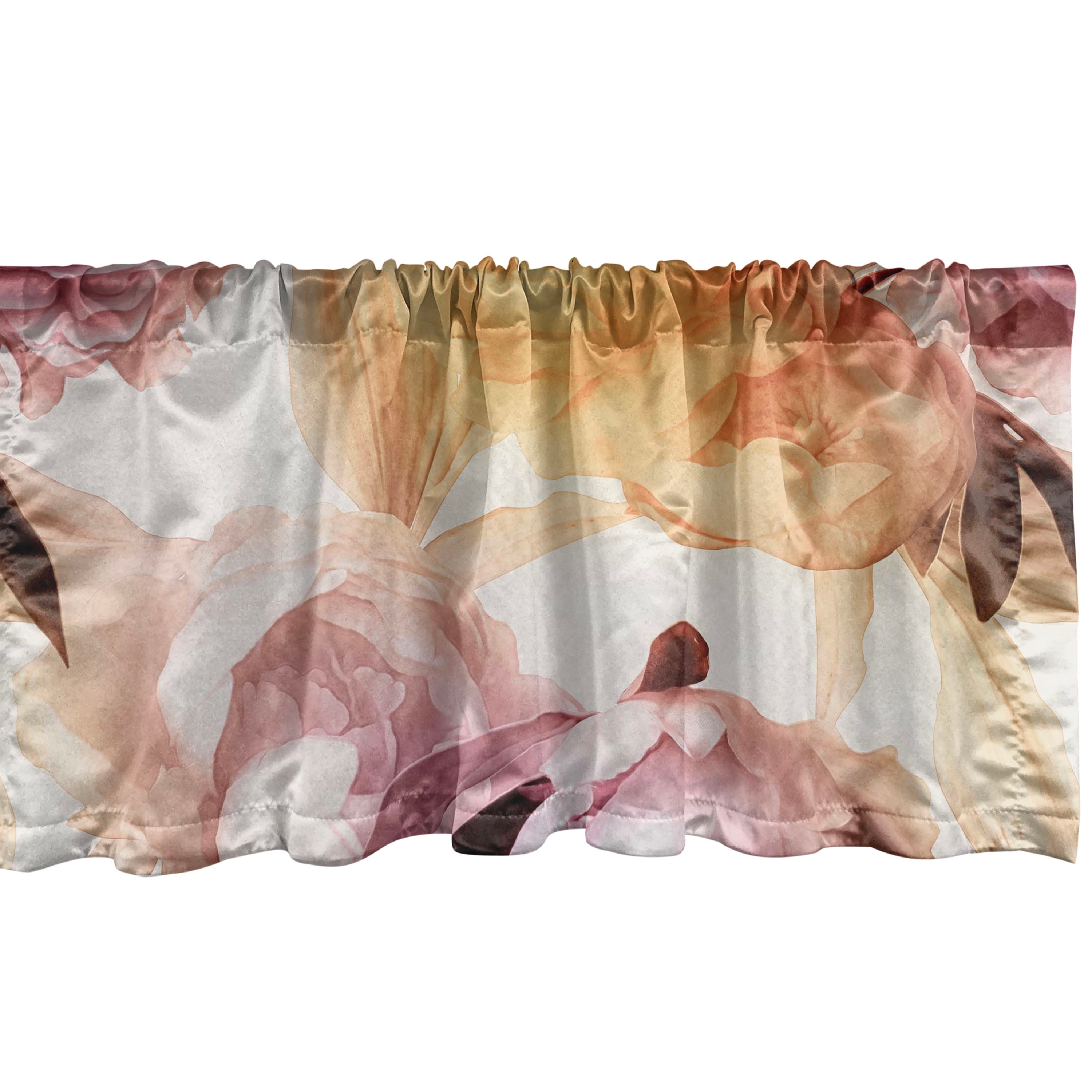 Floral Window Valance, Pastel Flourishing of Peony Petals Romantic ...