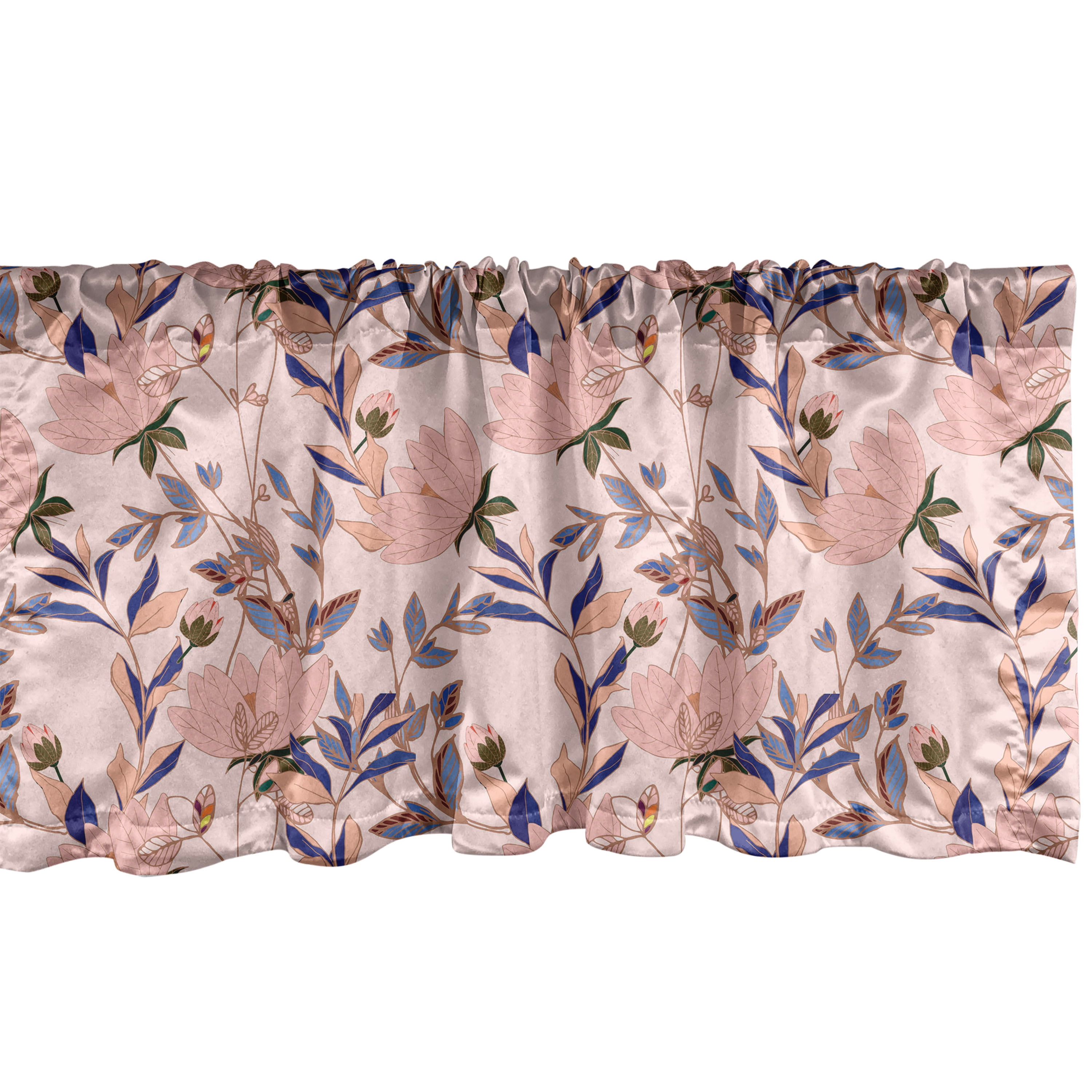 Floral Window Valance, Pastel Swirly Branch with Petals Nostalgic Look ...