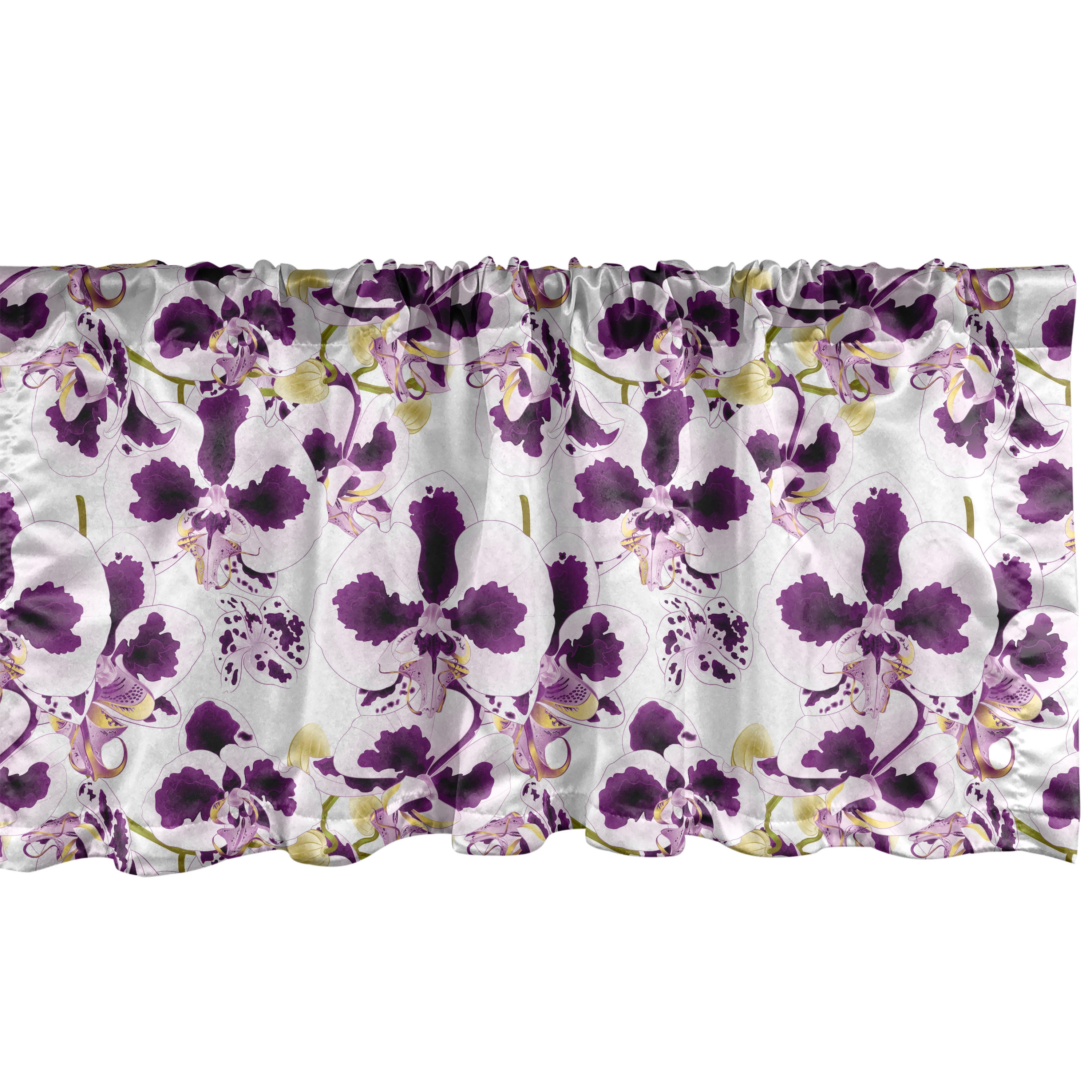Floral Window Valance, Phalaenopsis Orchid Flowers with Buds Tropical ...