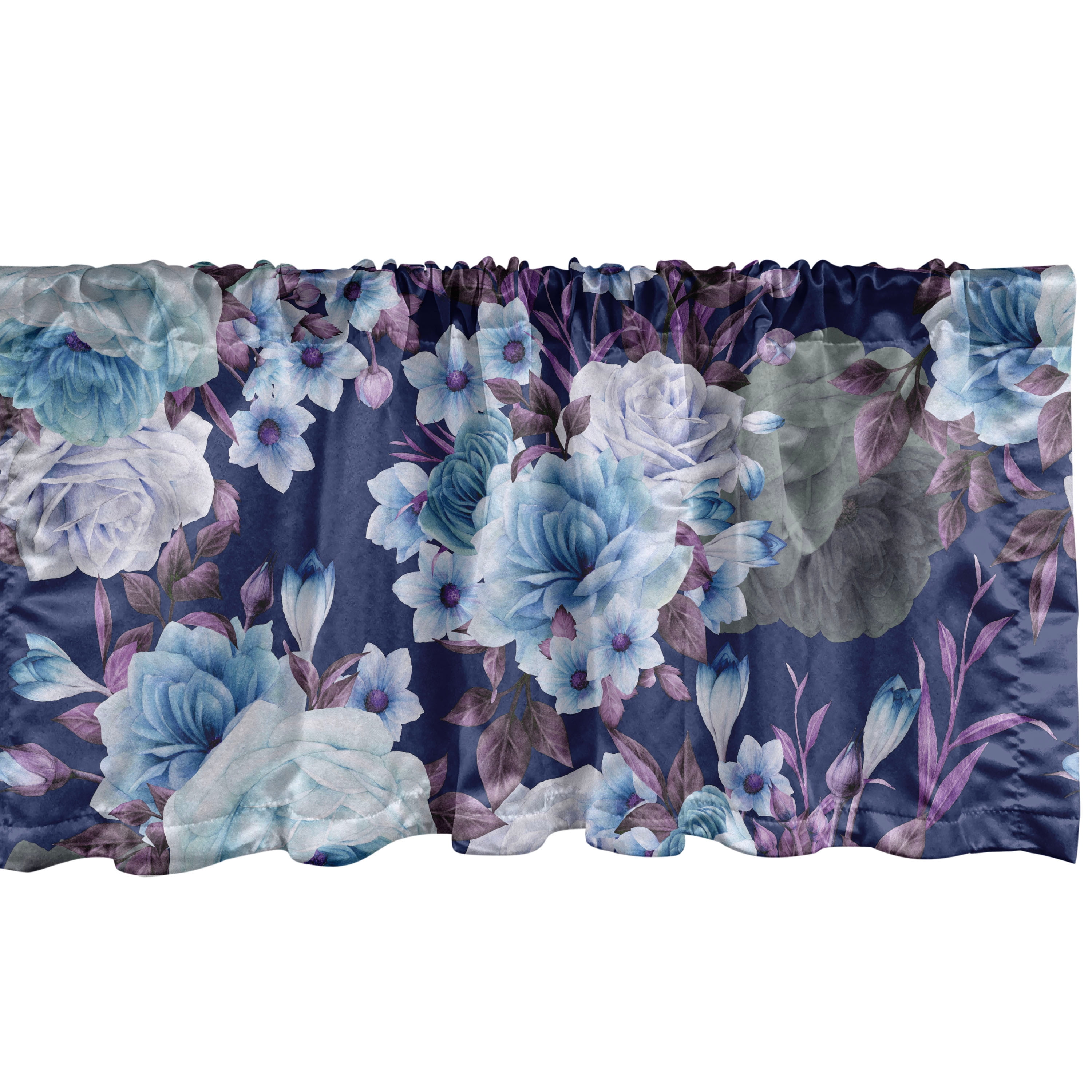 Floral Window Valance, Roses and Other Flowers with Leaves Pattern ...