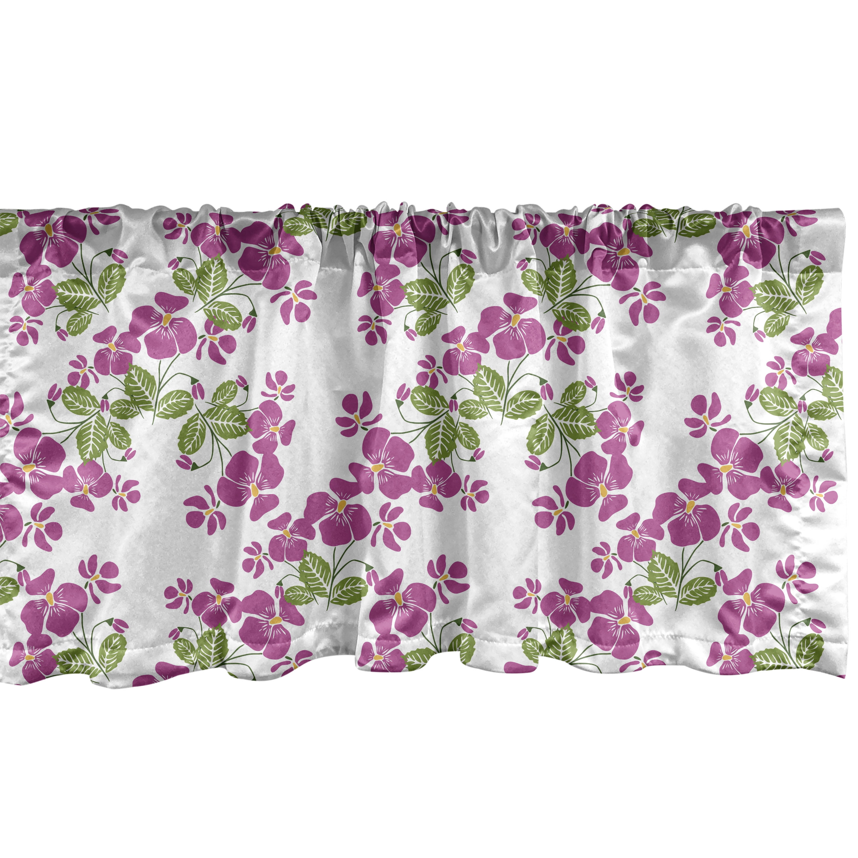 Ambesonne Floral Window Valance, Spring Romance Flowers Bloom, 54" X 18 ...